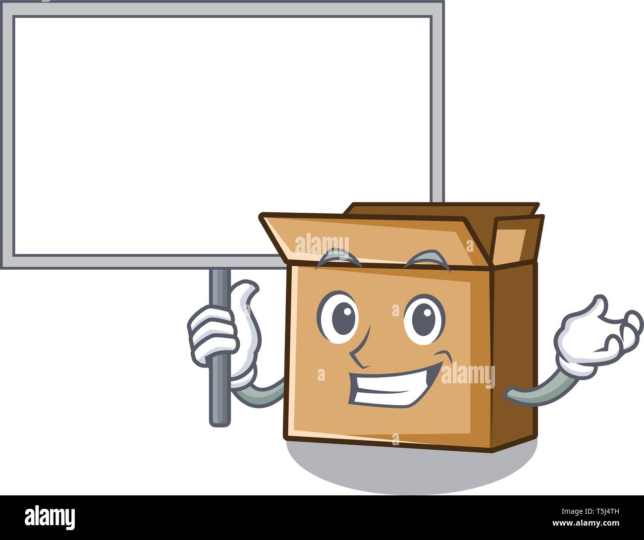 Bring board cardboard is placed above cartoon table Stock Vector Image ...