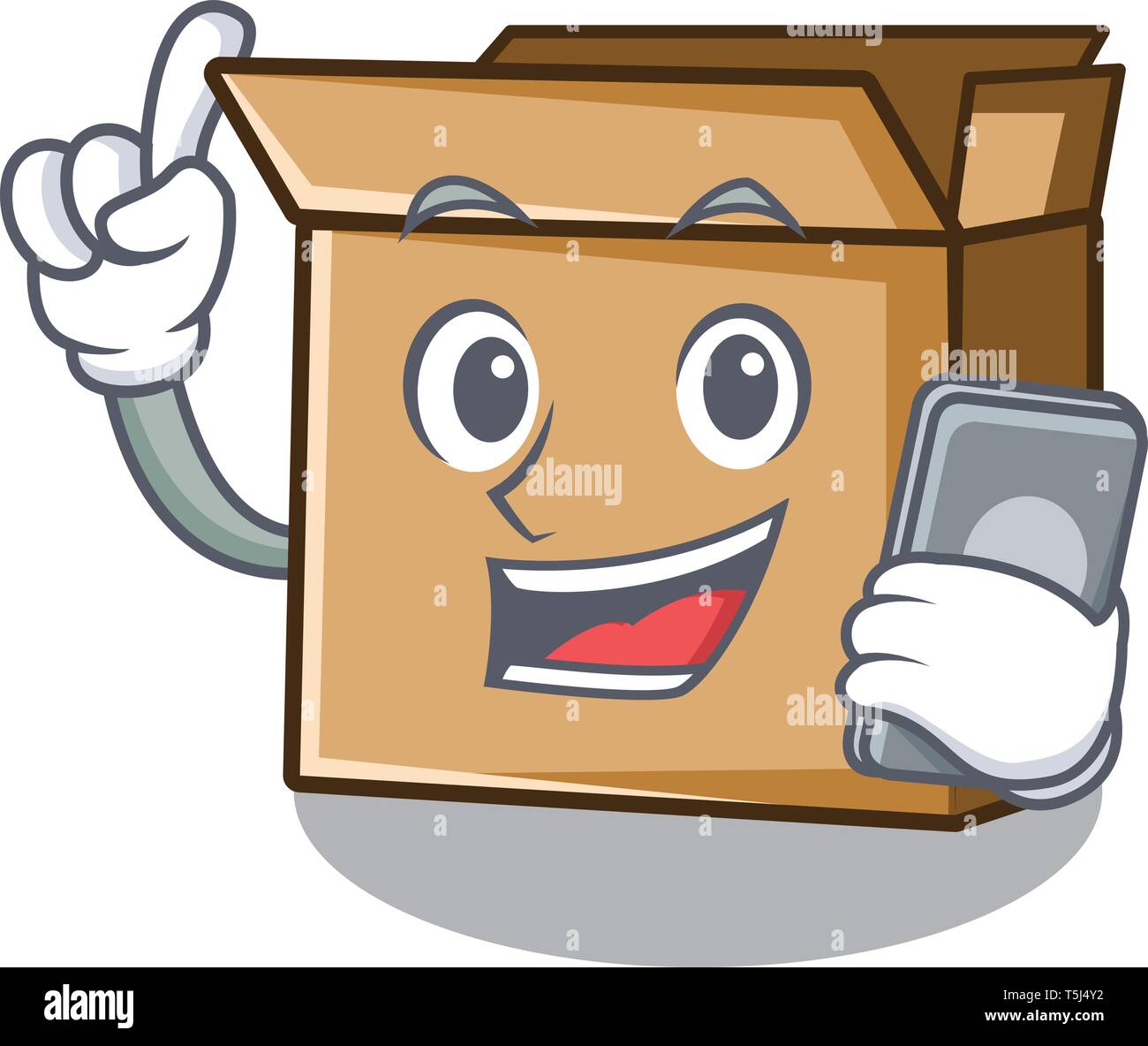 With phone cardboard is placed above cartoon table Stock Vector Image ...