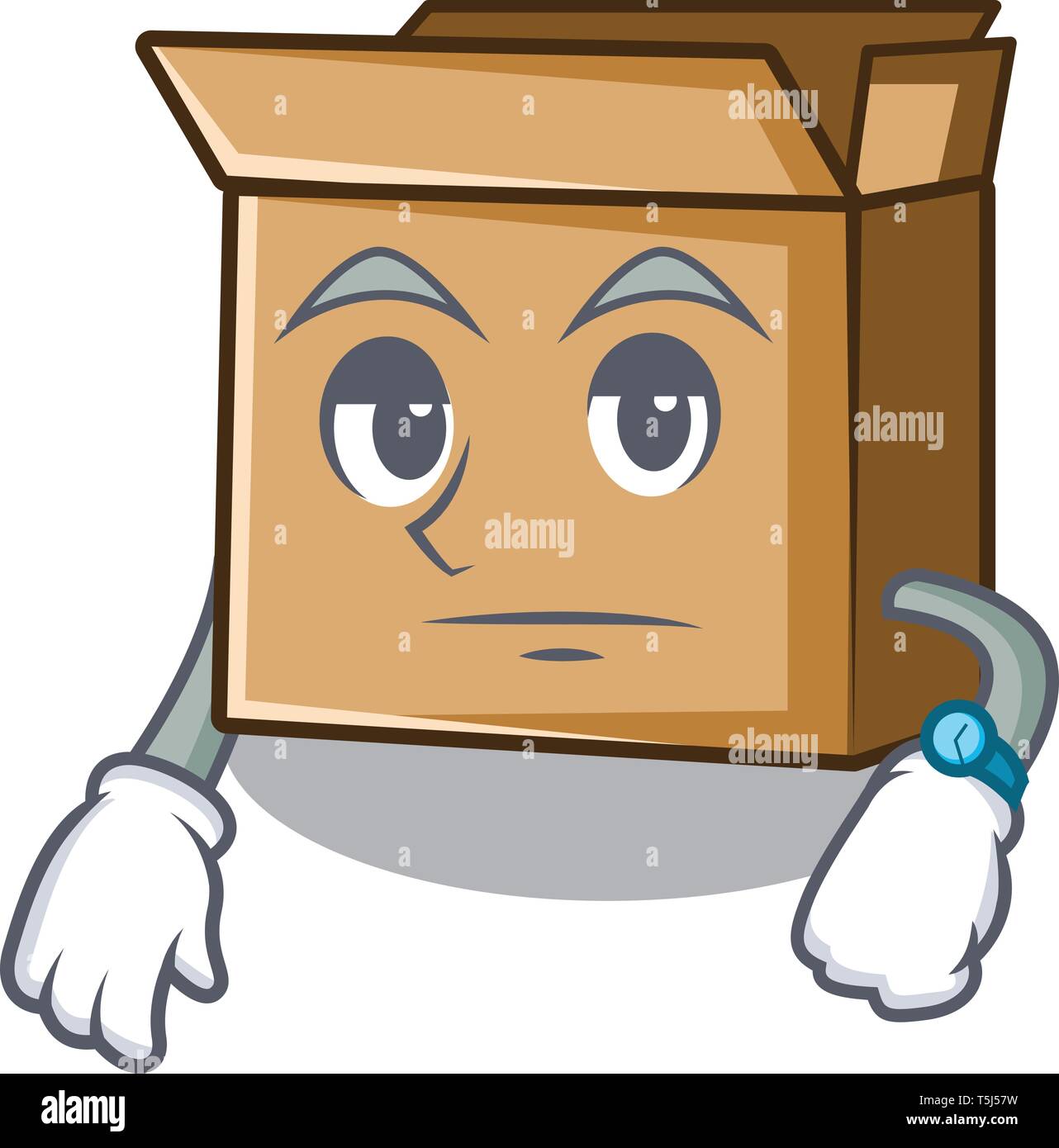 Waiting cartoon cardboard placed next to chair Stock Vector Image & Art ...
