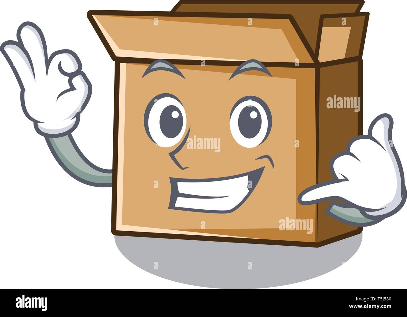 Call me cartoon cardboard placed next to chair Stock Vector Image & Art ...