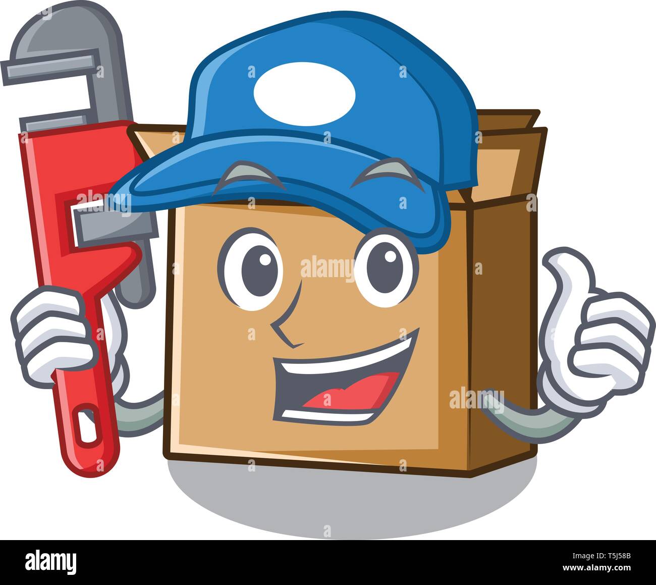 Plumber cartoon cardboard placed next to chair Stock Vector Image & Art ...