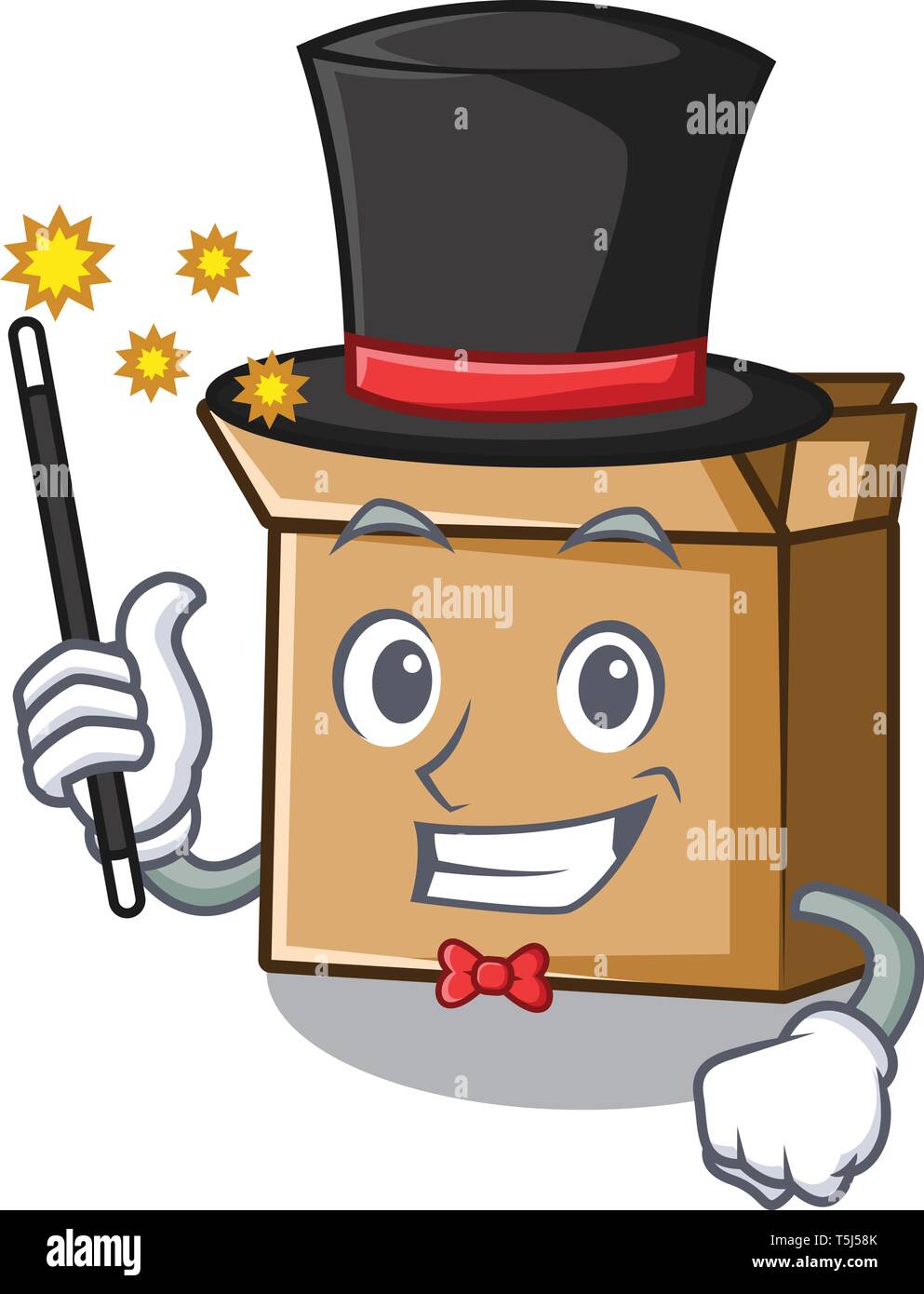 Magician cartoon cardboard placed next to chair Stock Vector Image ...
