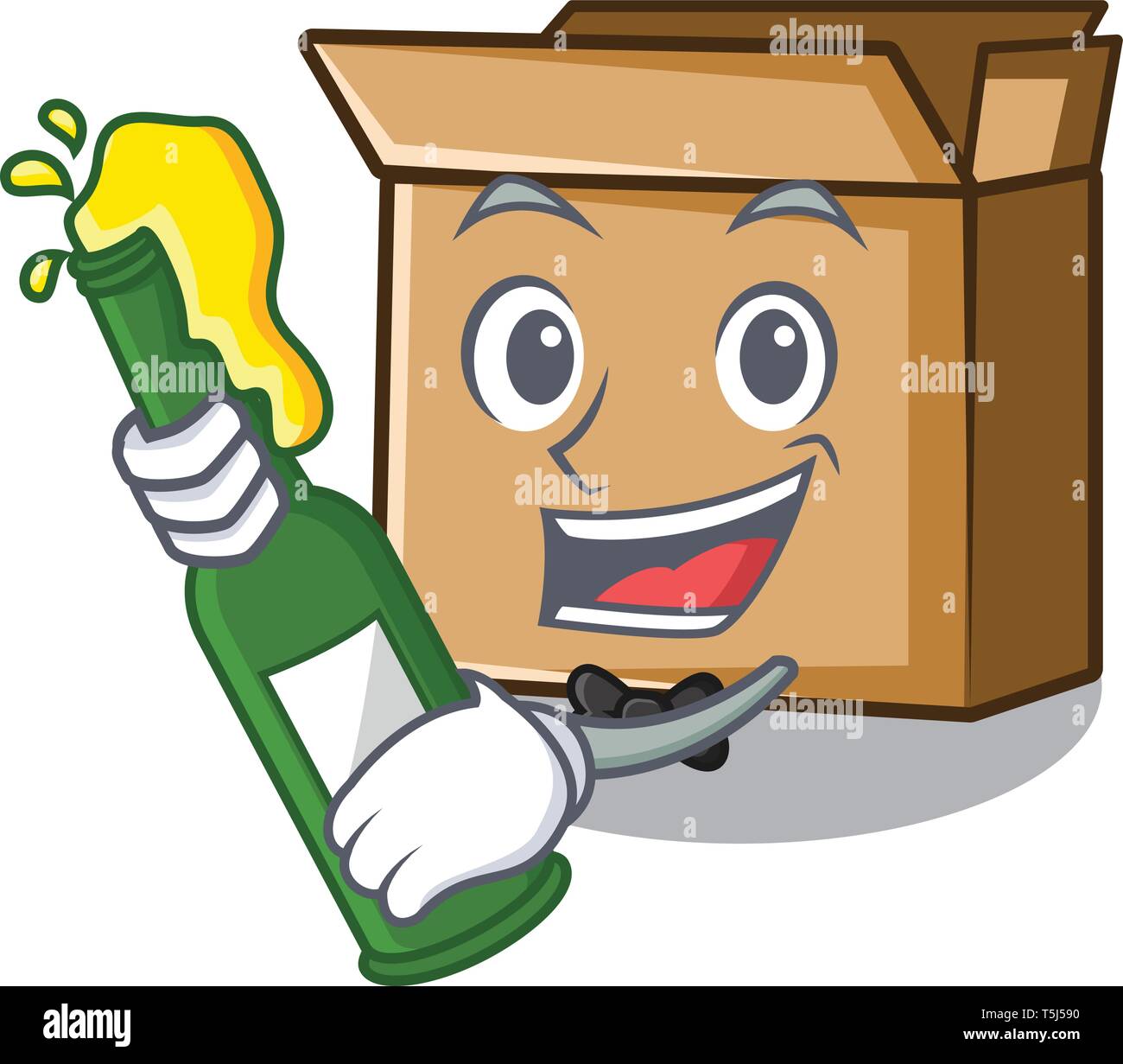 With beer cartoon cardboard placed next to chair Stock Vector Image ...