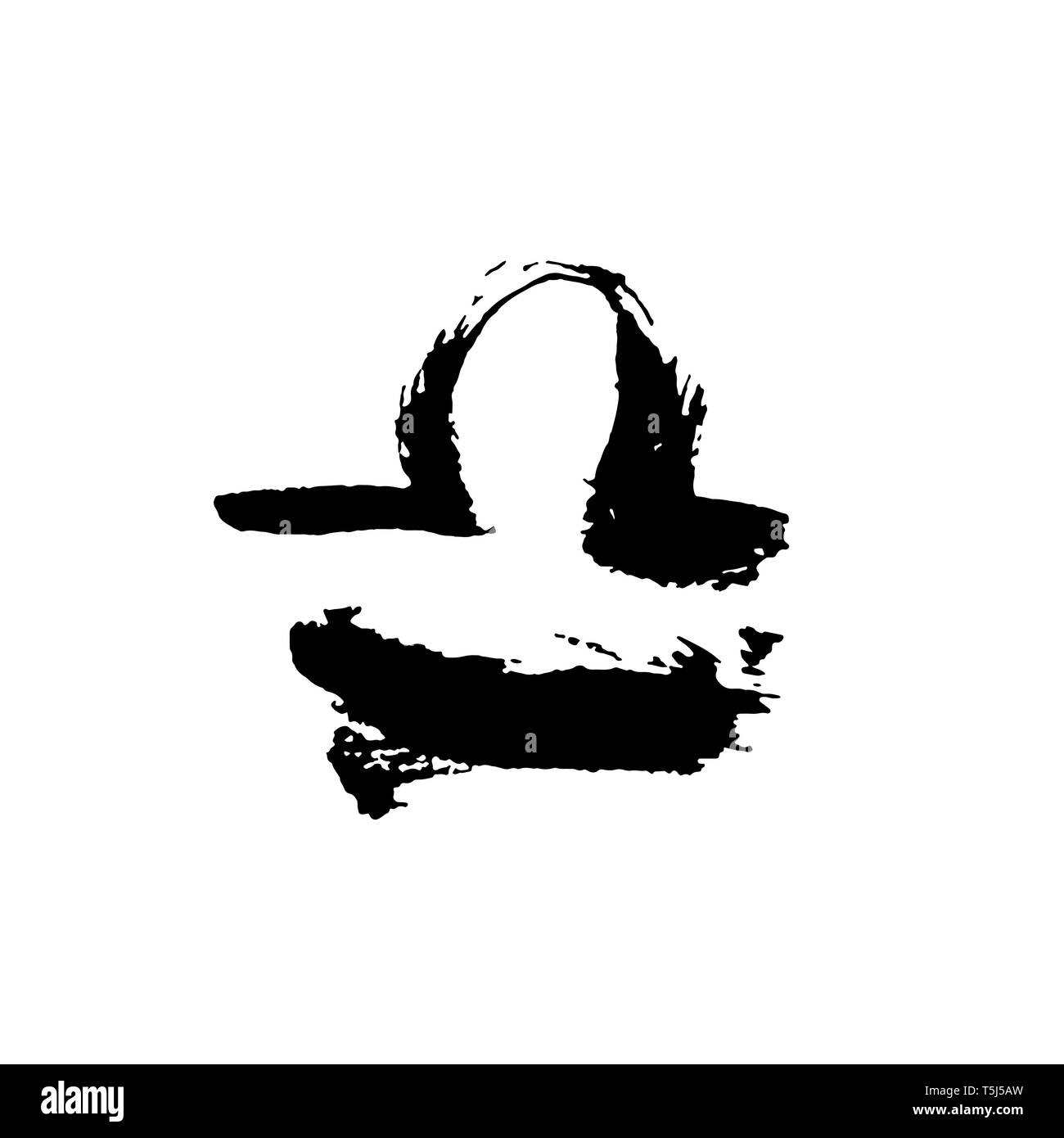 Zodiac sign Libra. Vector dry brush illustration isolated on white ...