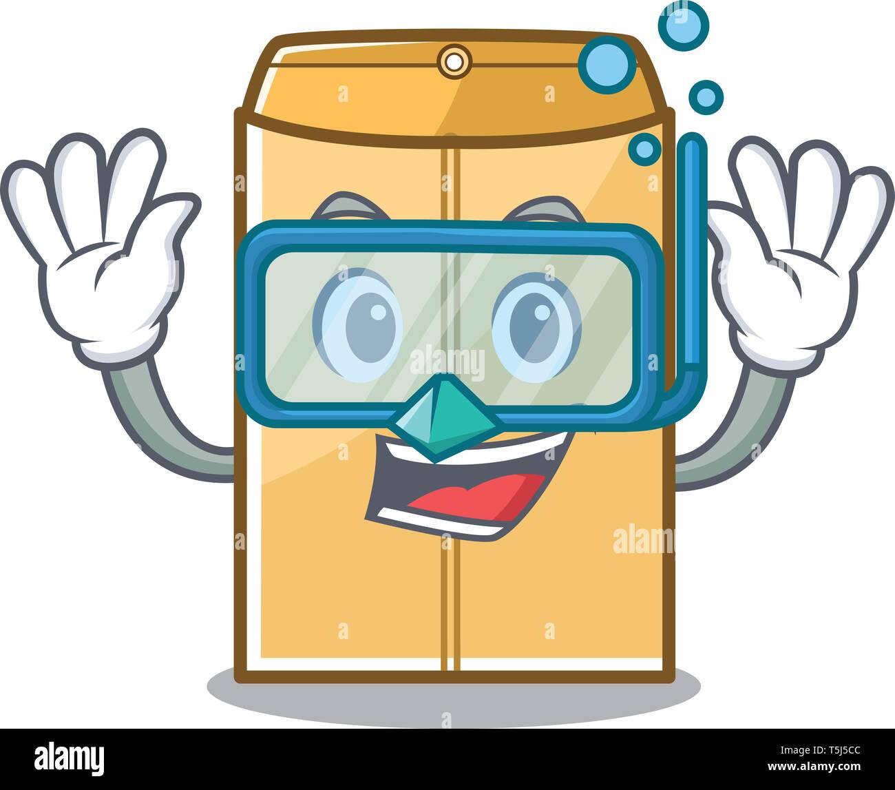 Diving cartoon envelope mailer in the bag Stock Vector Image & Art - Alamy
