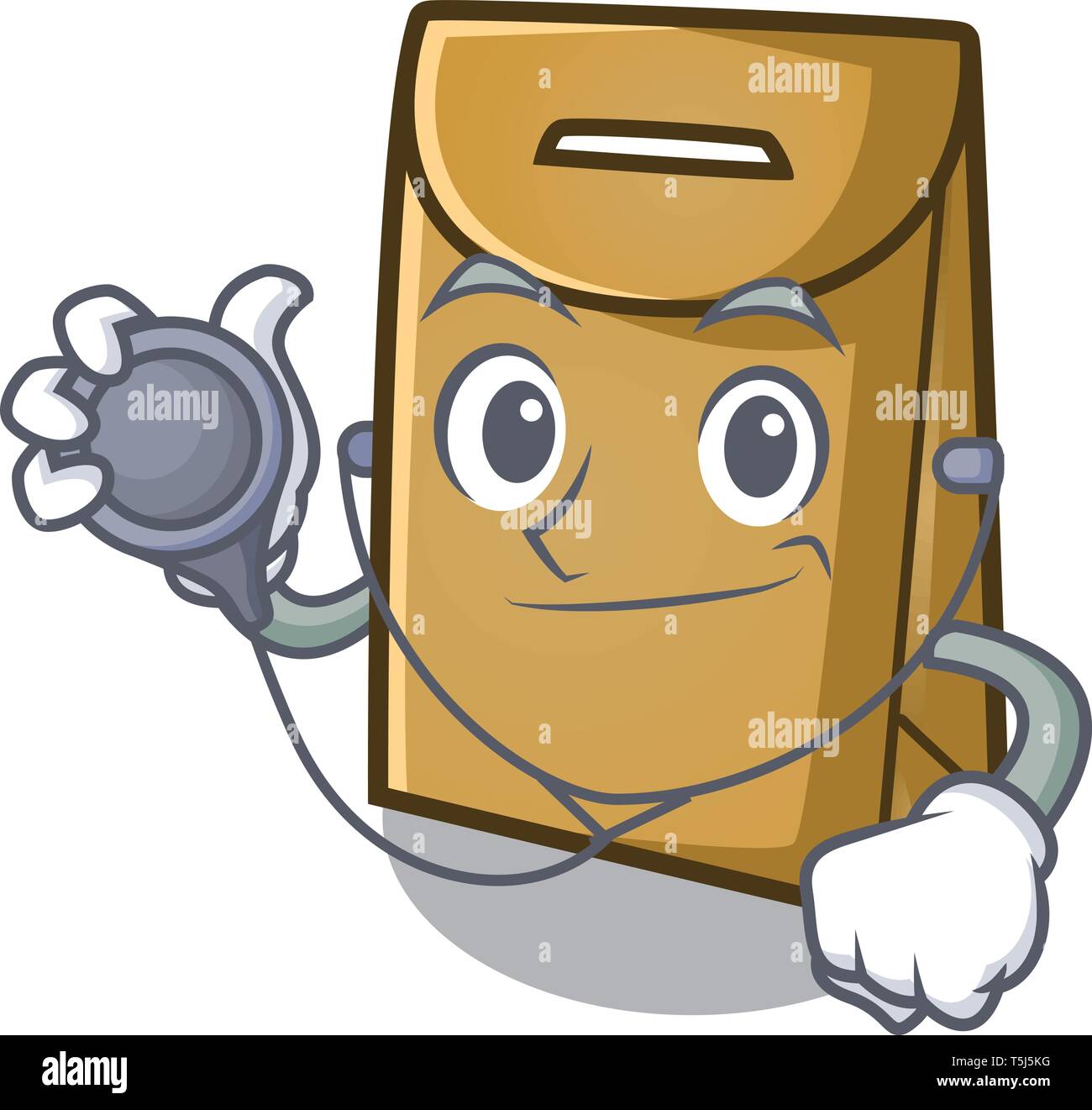 Doctor cartoon paper bag at table register Stock Vector Image & Art - Alamy