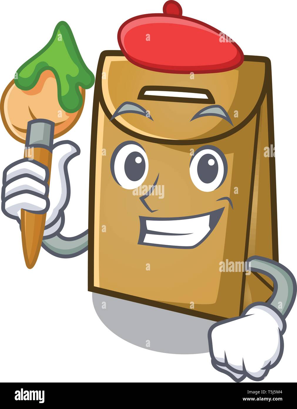 Artist cartoon paper bag at table register Stock Vector Image & Art - Alamy