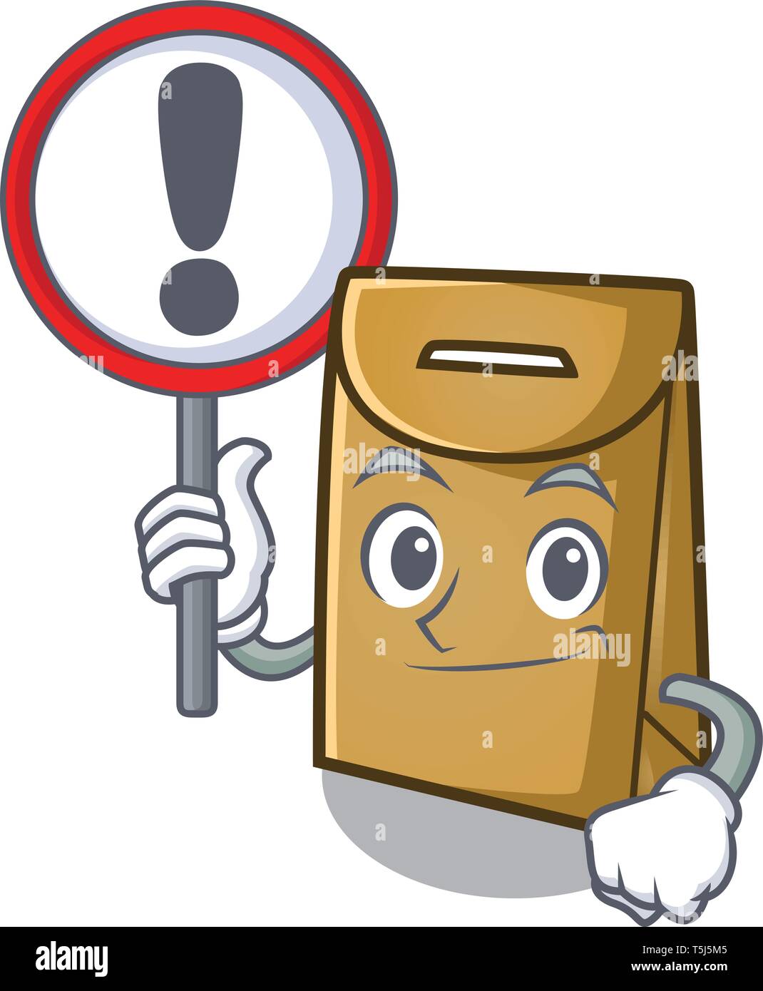 With sign cartoon paper bag at table register Stock Vector Image & Art ...