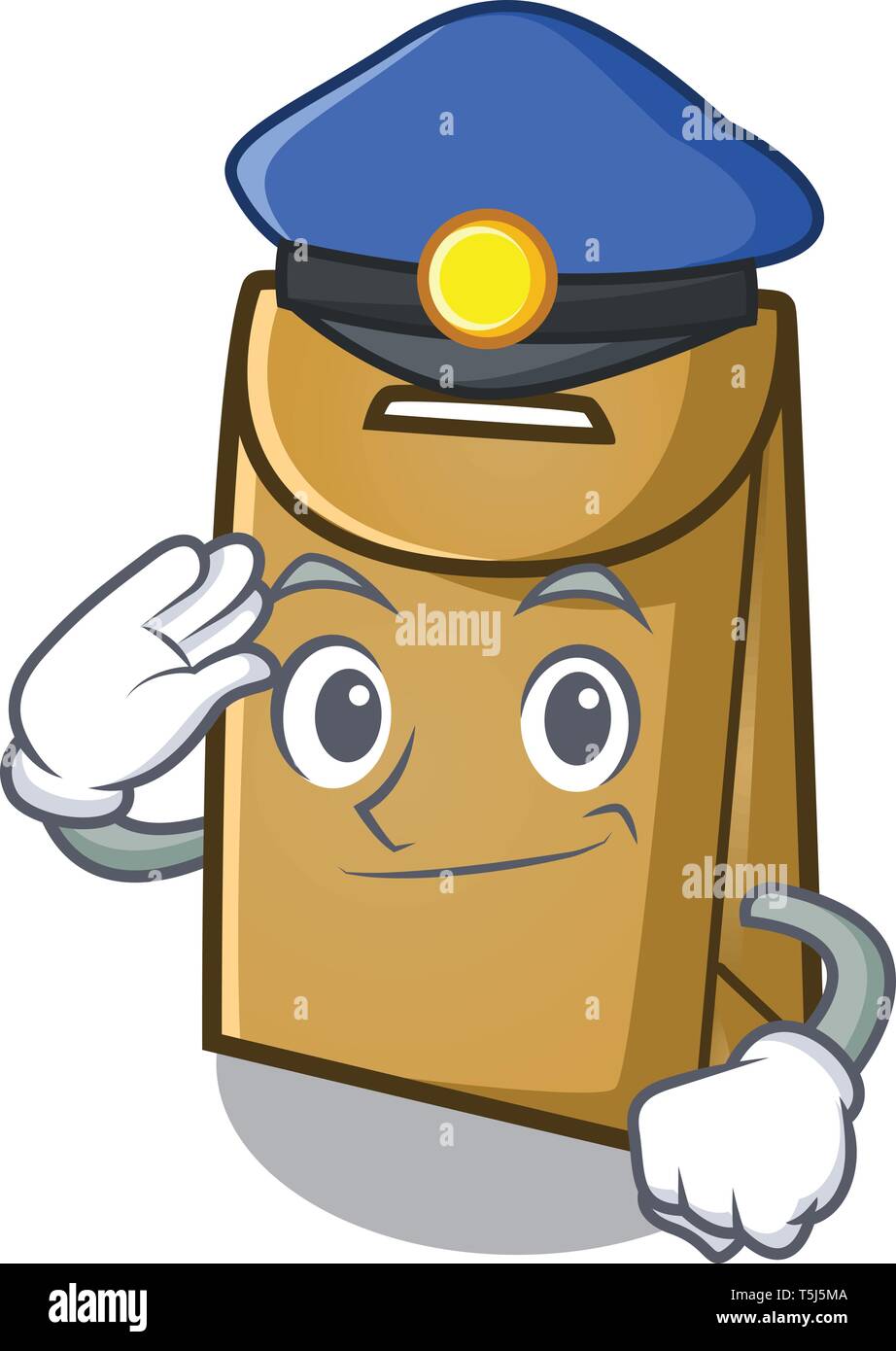 Police cartoon paper bag at table register Stock Vector Image & Art - Alamy