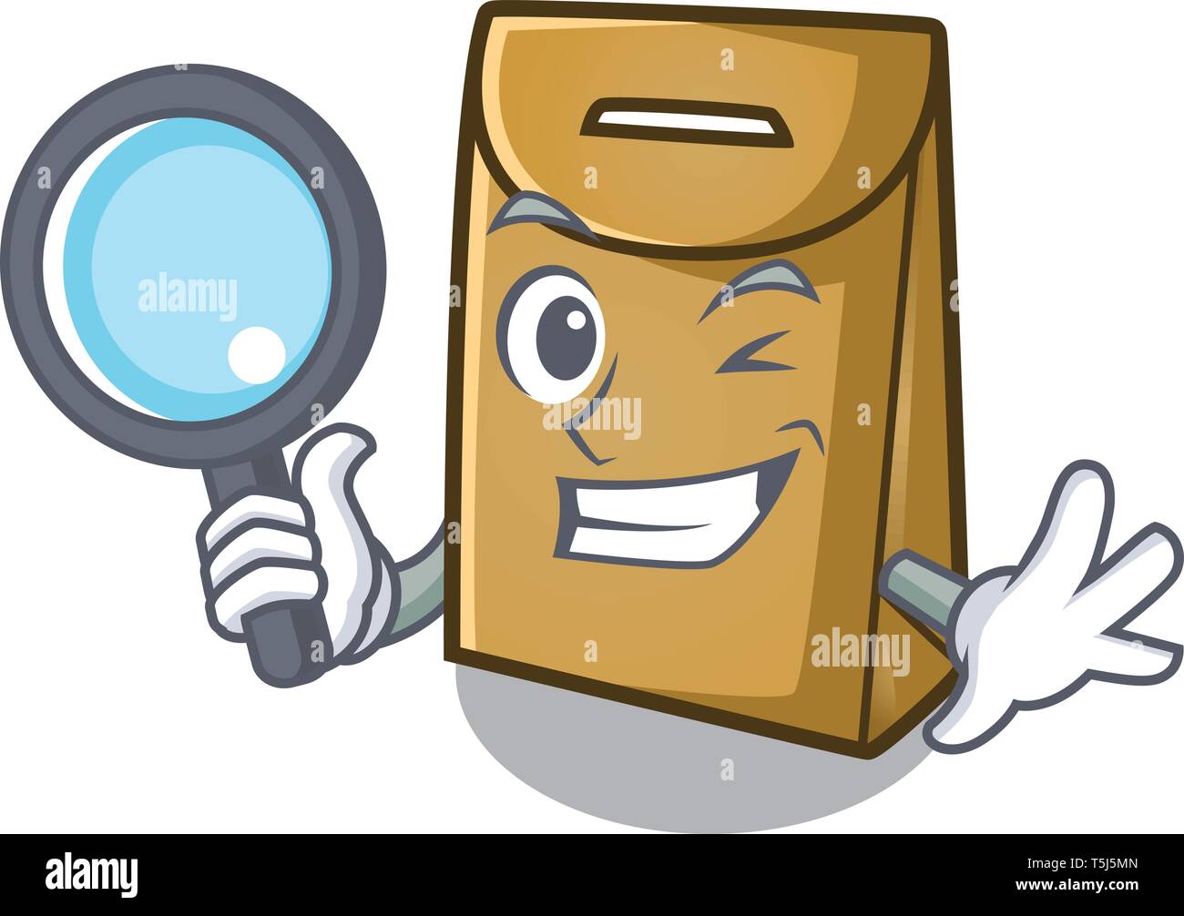 Detective paper bag isolated with the character Stock Vector Image ...