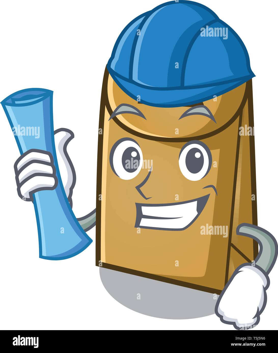 Architect paper bag isolated with the character Stock Vector Image ...