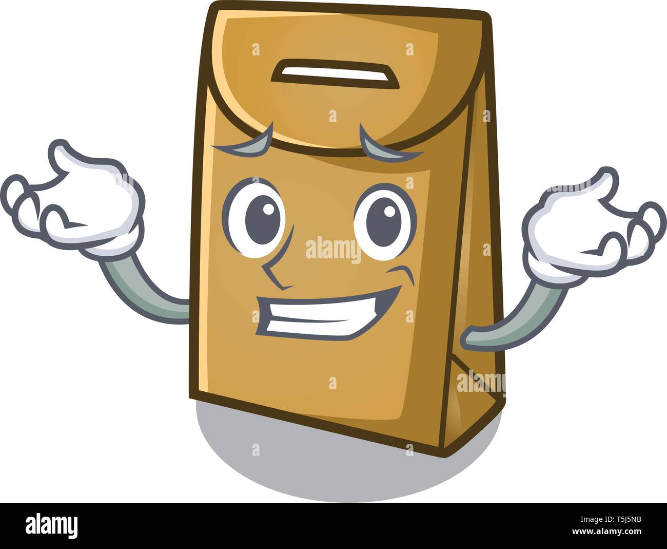 Grinning paper bag isolated with the character Stock Vector Image & Art ...