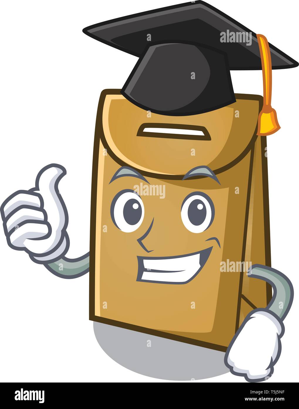 Graduation paper bag isolated with the character Stock Vector Image ...