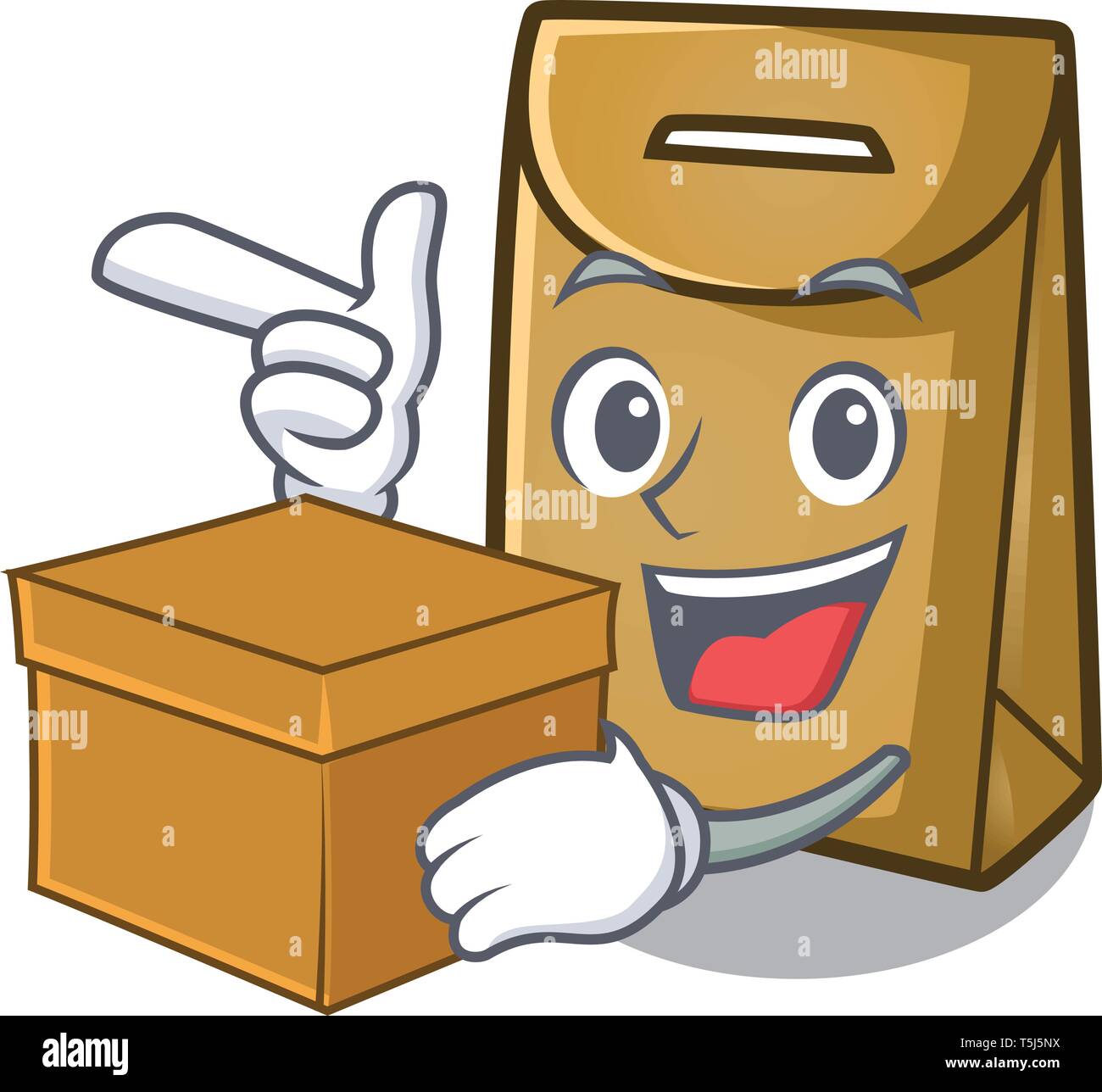With box paper bag isolated with the character Stock Vector Image & Art ...