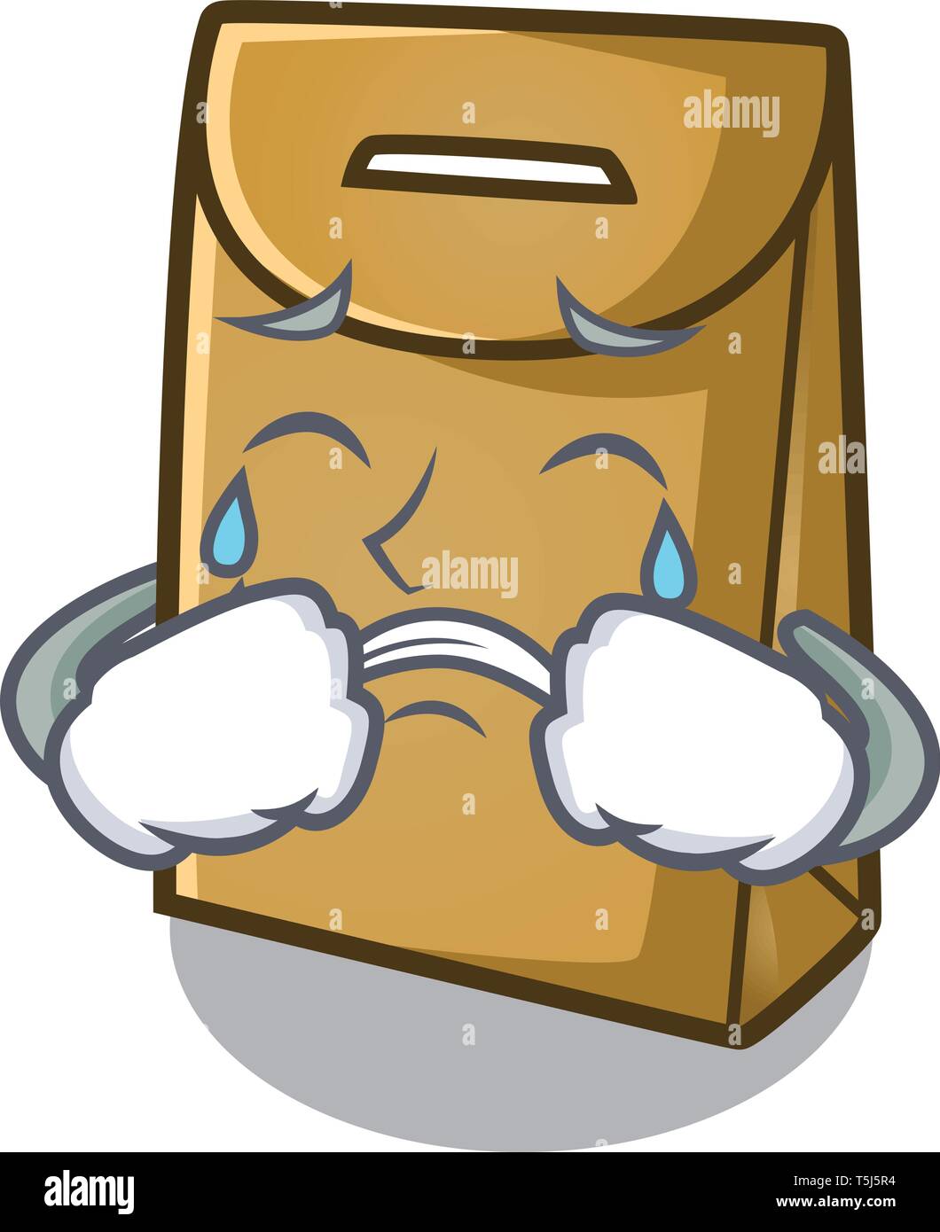 Crying paper bag in the cartoon shape Stock Vector Image & Art - Alamy