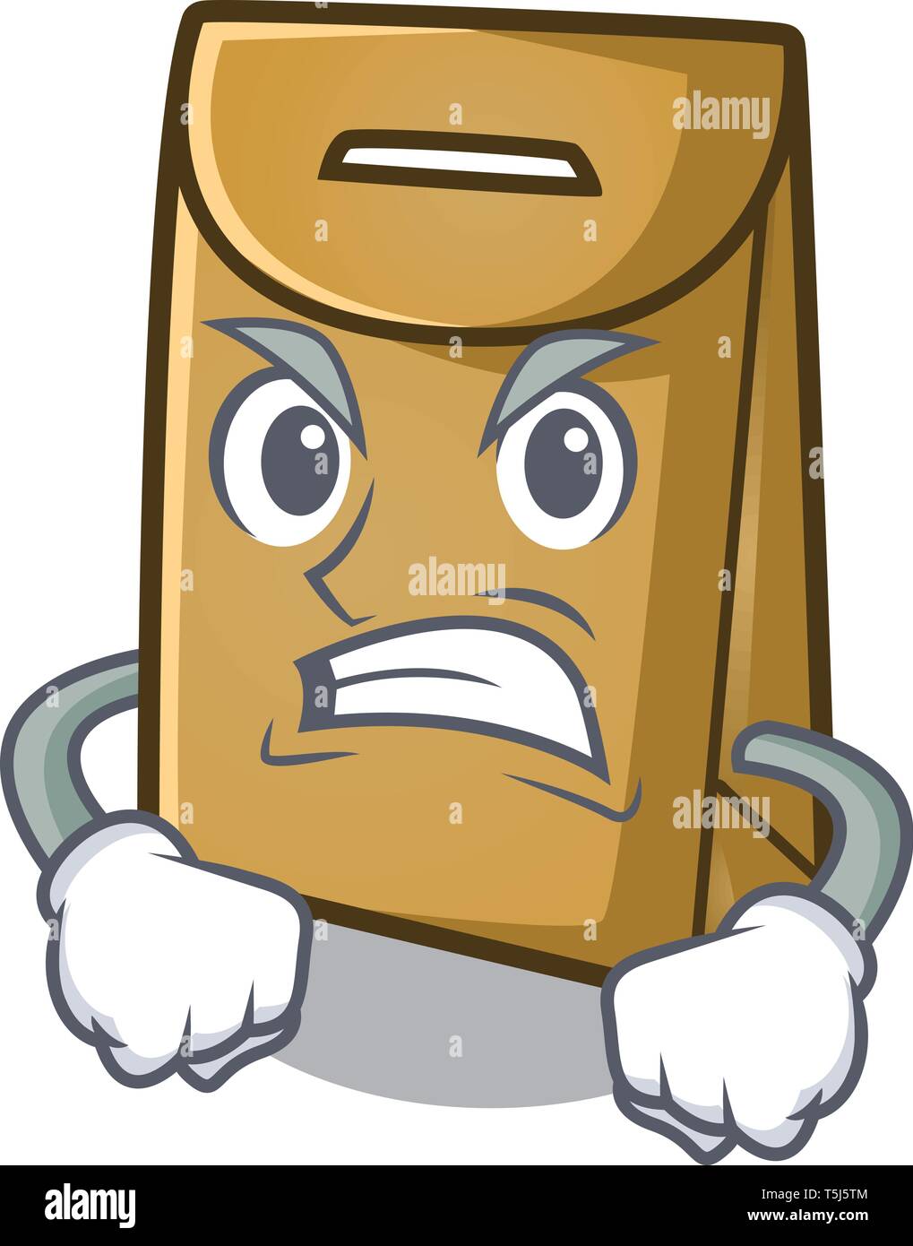 Angry paper bag in the cartoon shape Stock Vector Image & Art - Alamy