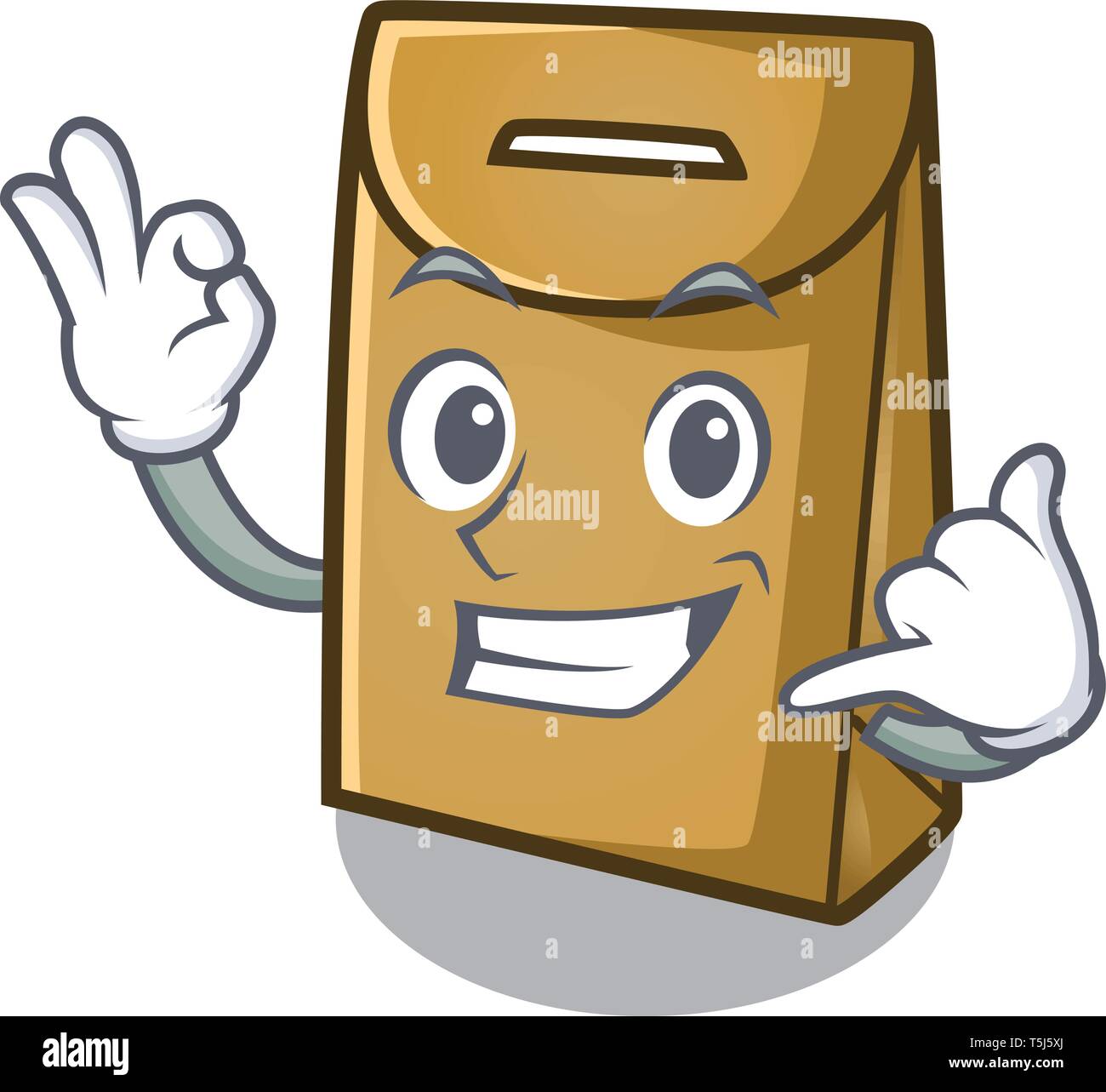 Call me paper bag above the mascot chair Stock Vector Image & Art - Alamy