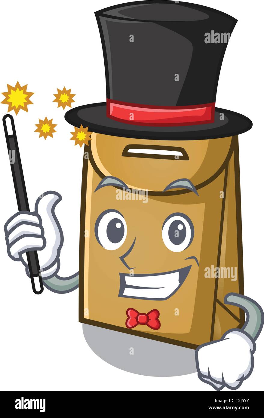 Magician paper bag above the mascot chair Stock Vector Image & Art - Alamy