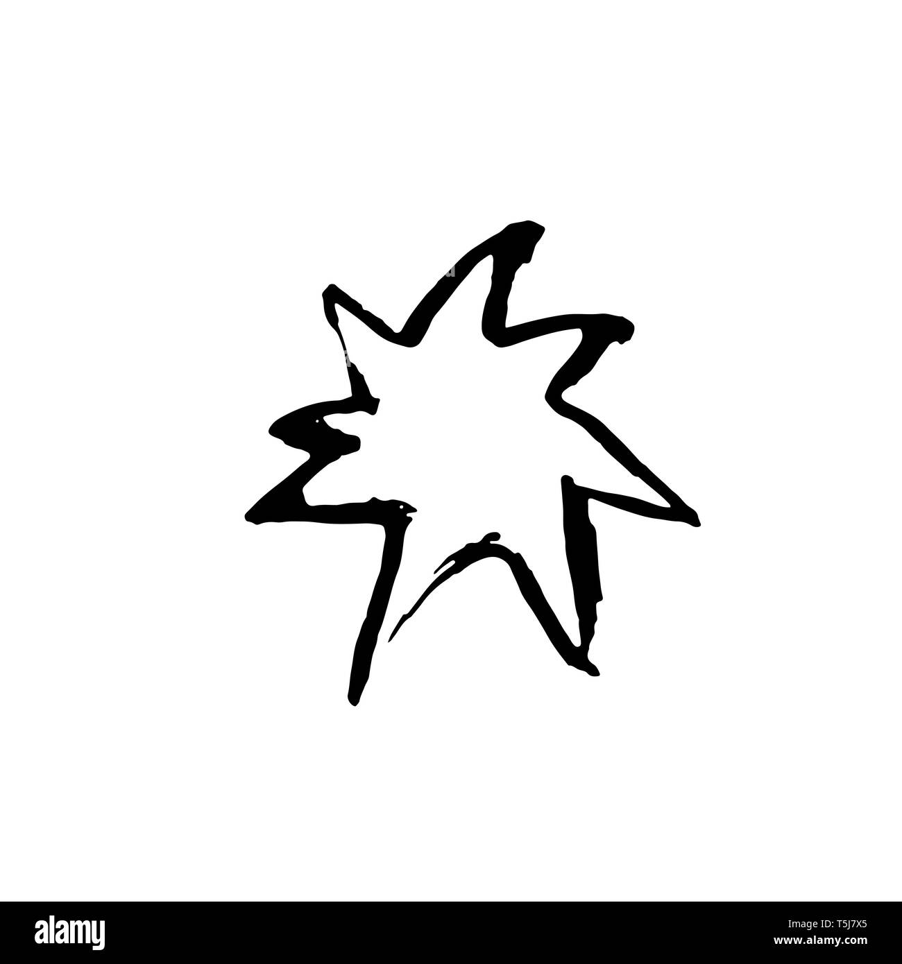 Star icon. Grunge vector dry brush illustration Stock Vector Image ...