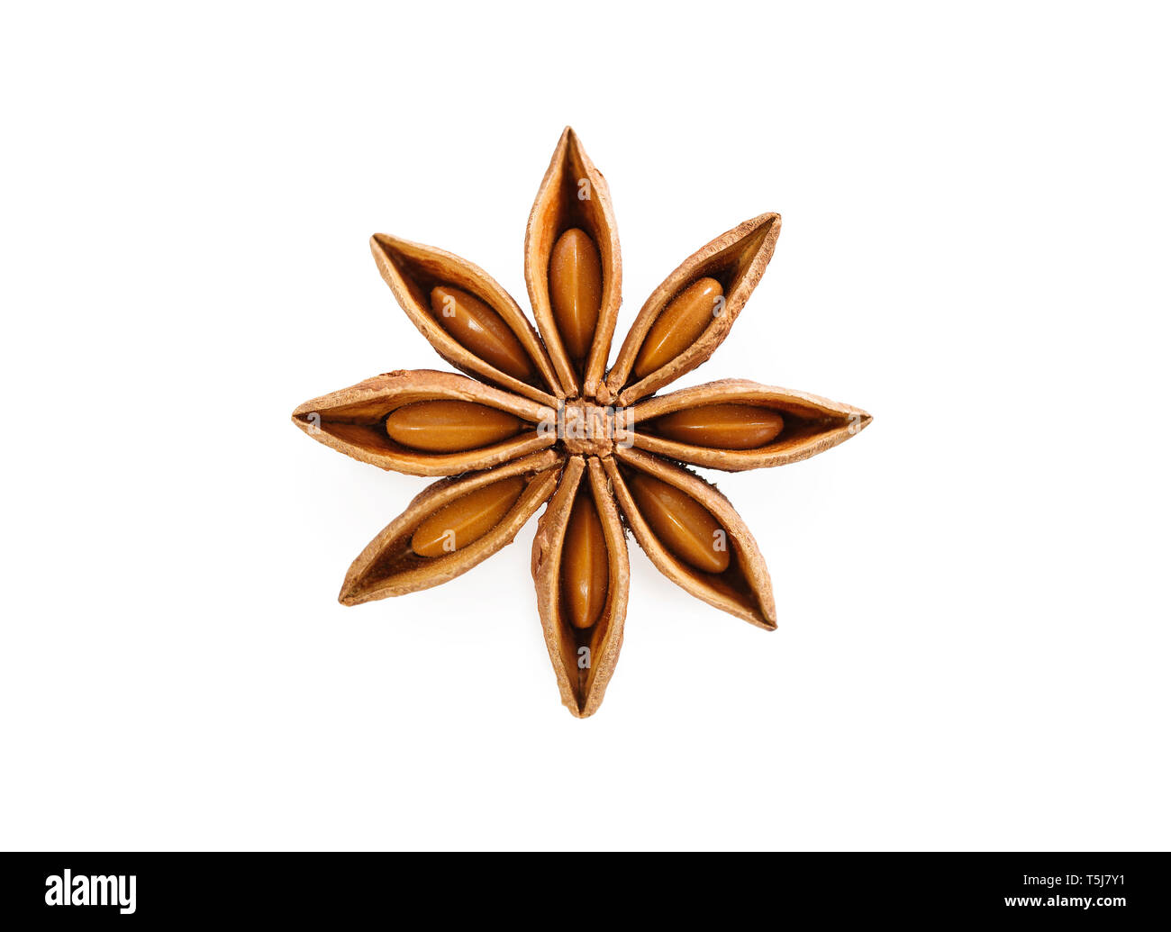 Single perfect anise star isolated on white. Aniseed spice Stock Photo ...