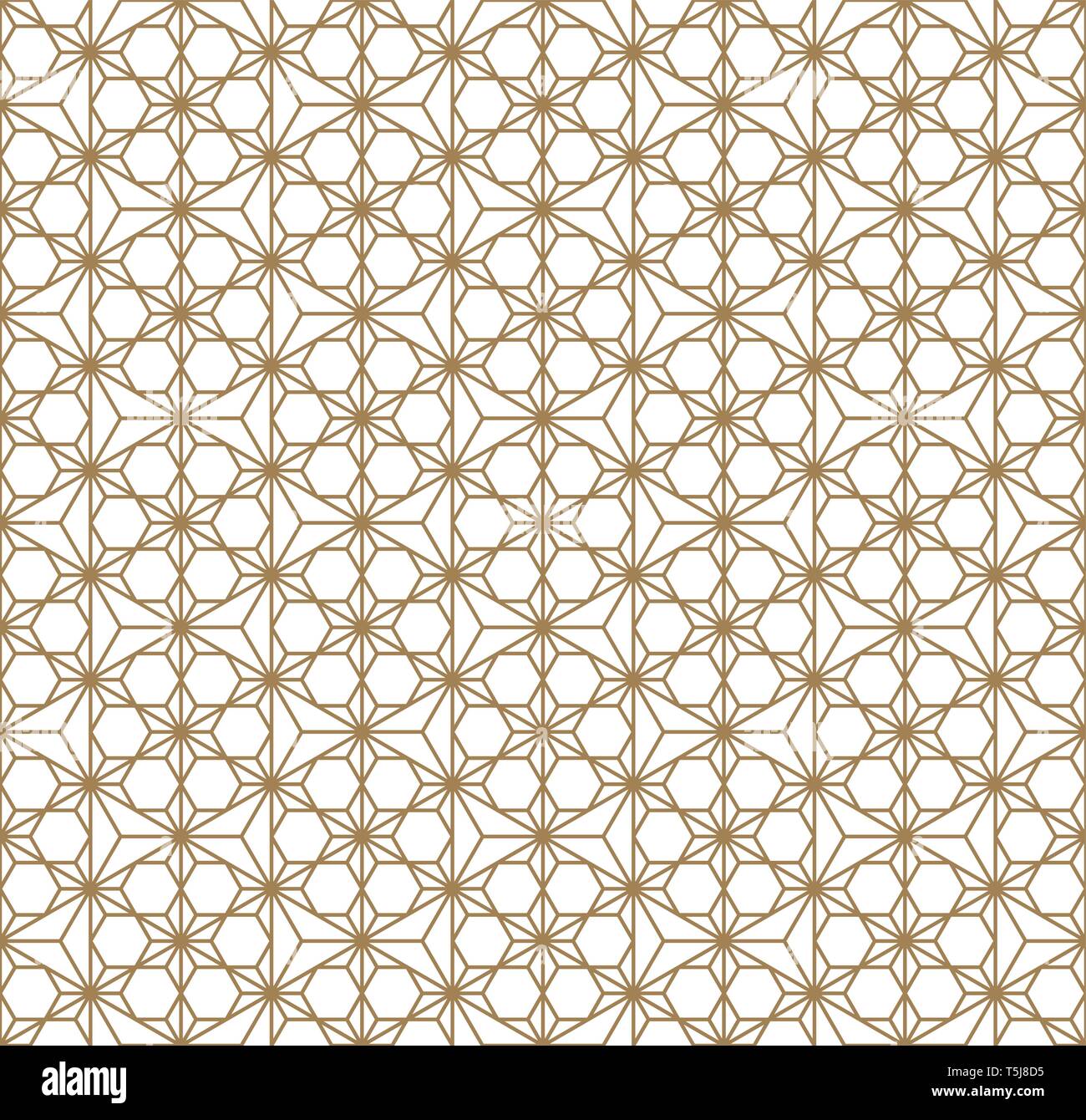 Japanese seamless geometric pattern .Gold silhouette lines.For design ...
