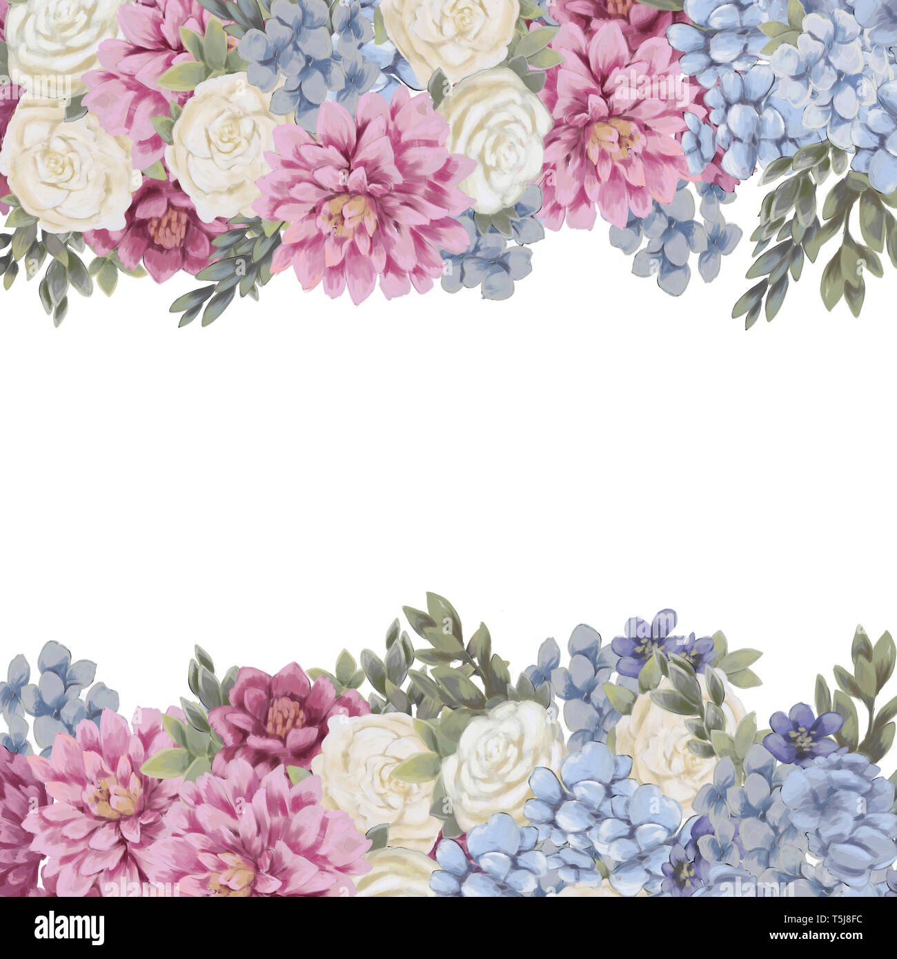 Floral border for design save the date cards, invitations, posters ...