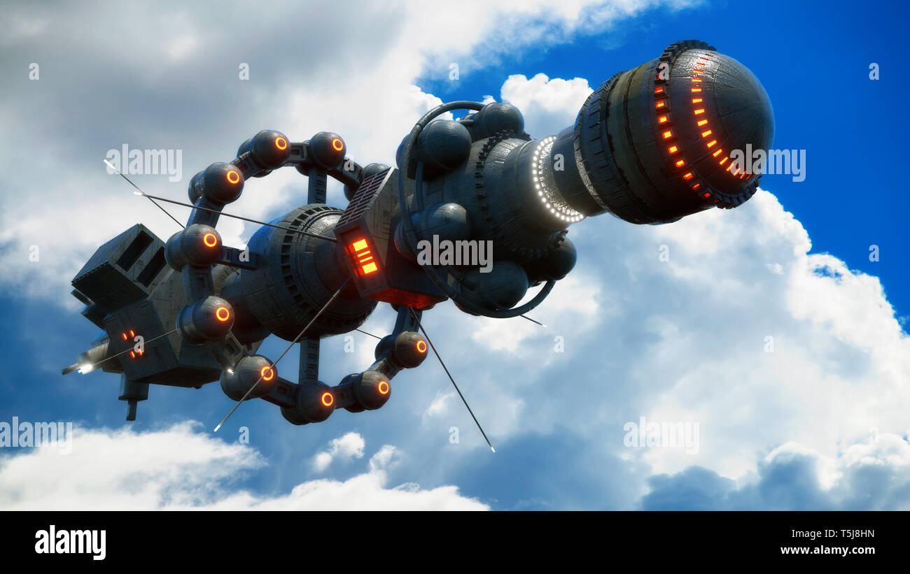 3d rendering. Futuristic unidentified flying object Stock Photo - Alamy