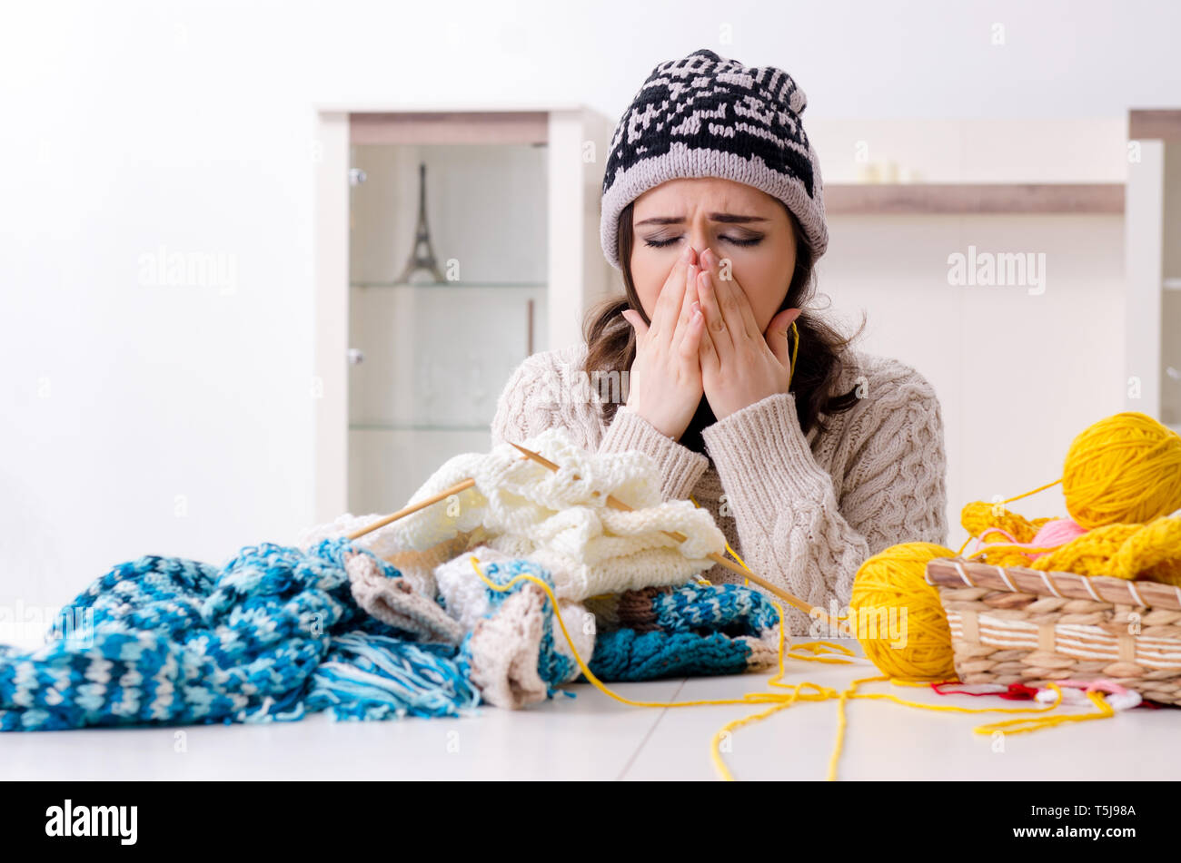 Frustrated woman and knit hi-res stock photography and images - Alamy