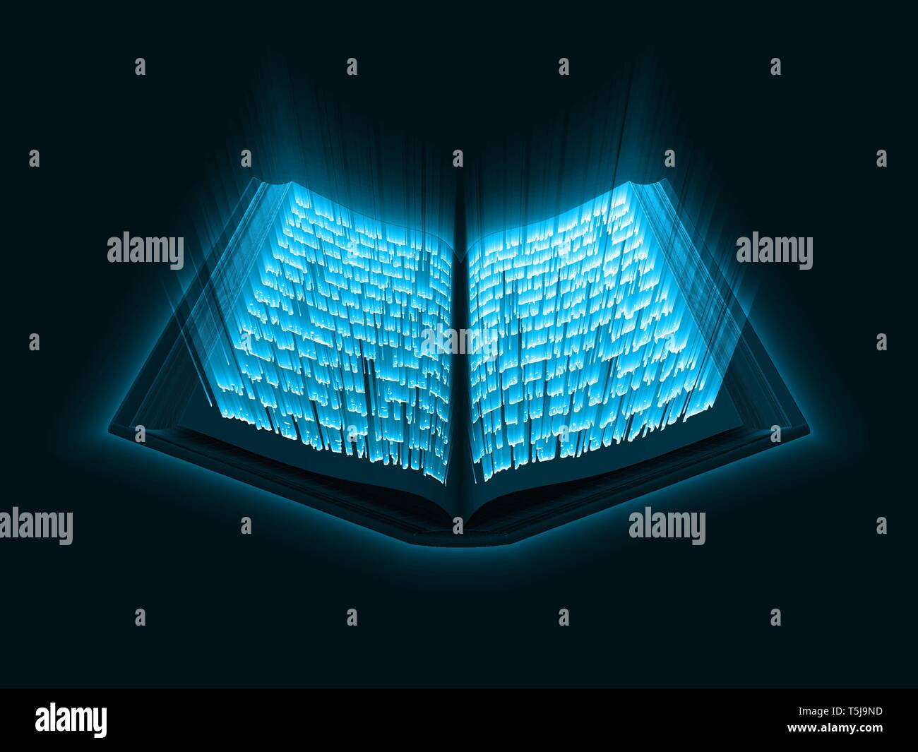 Quran kareem. the sacred book of islam. glowing arabic text with light ...