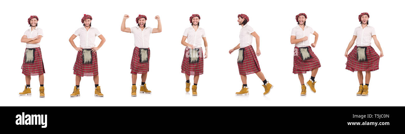 Happy Scotsman isolated on white Stock Photo - Alamy