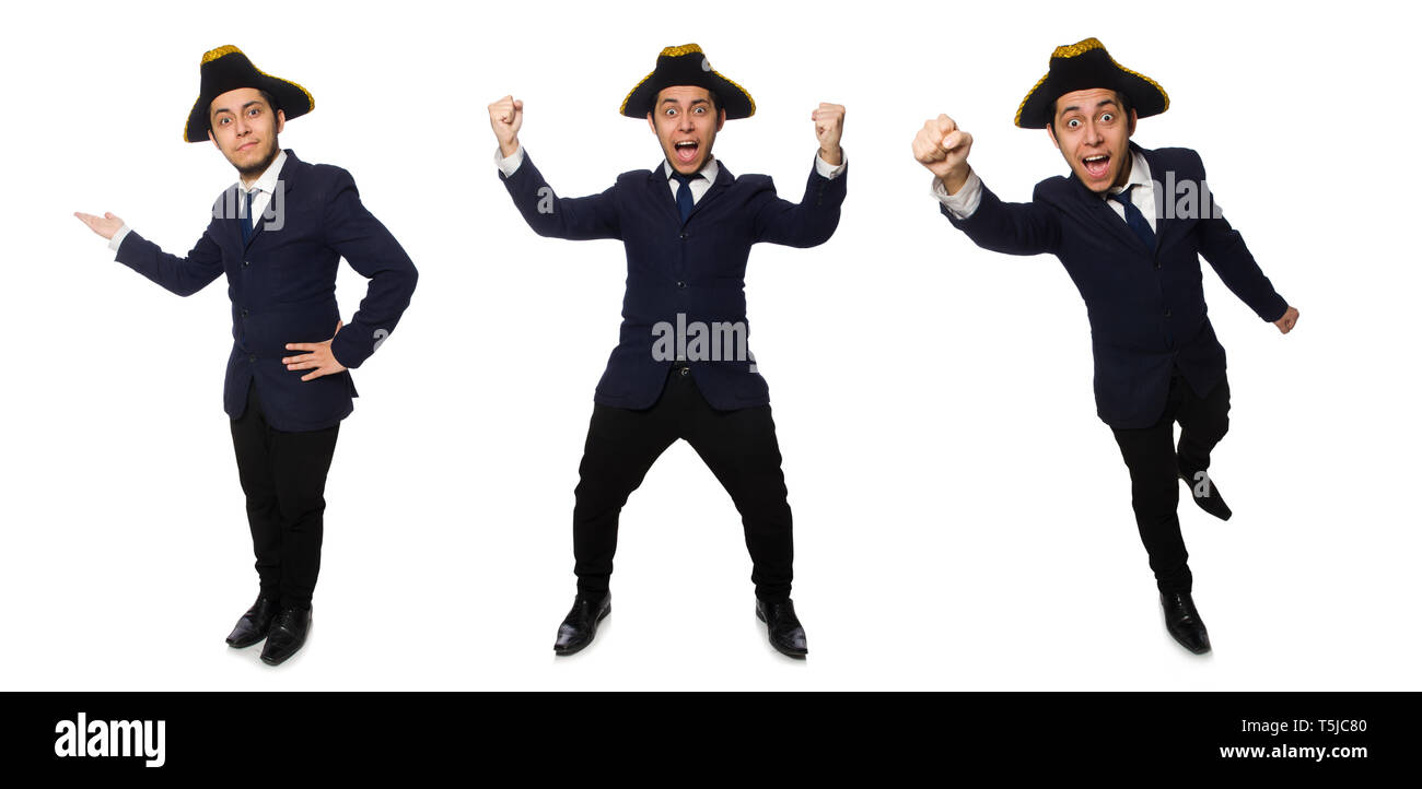 Young captain isolated on white Stock Photo - Alamy