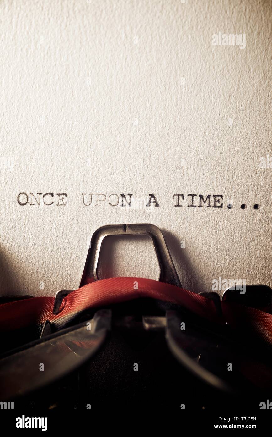 The sentence, once upon a time, written with a typewriter Stock Photo ...