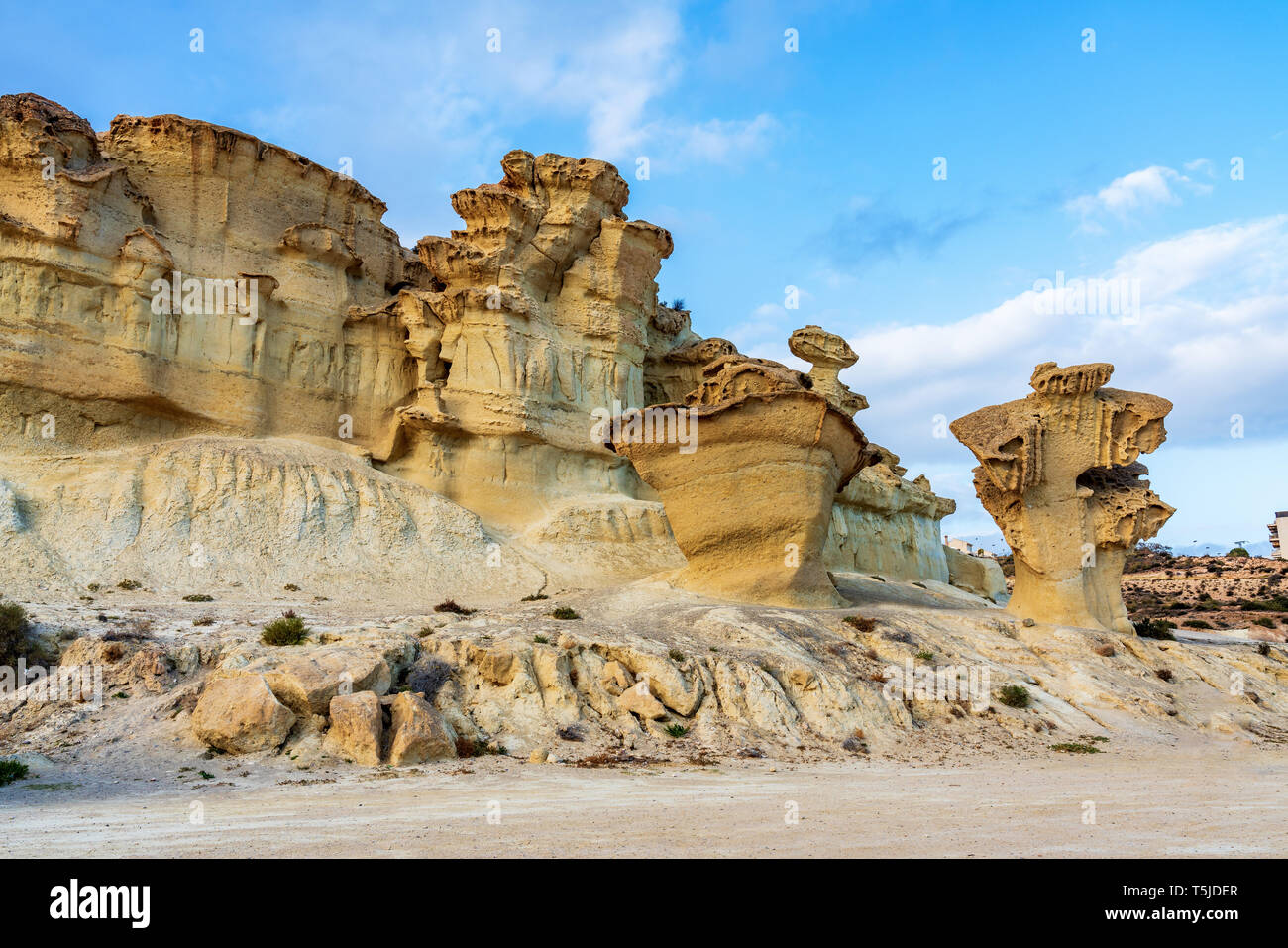 View of the Erosions of Bolnuevo, Las Gredas, Mazarron. Murcia, Spain ...