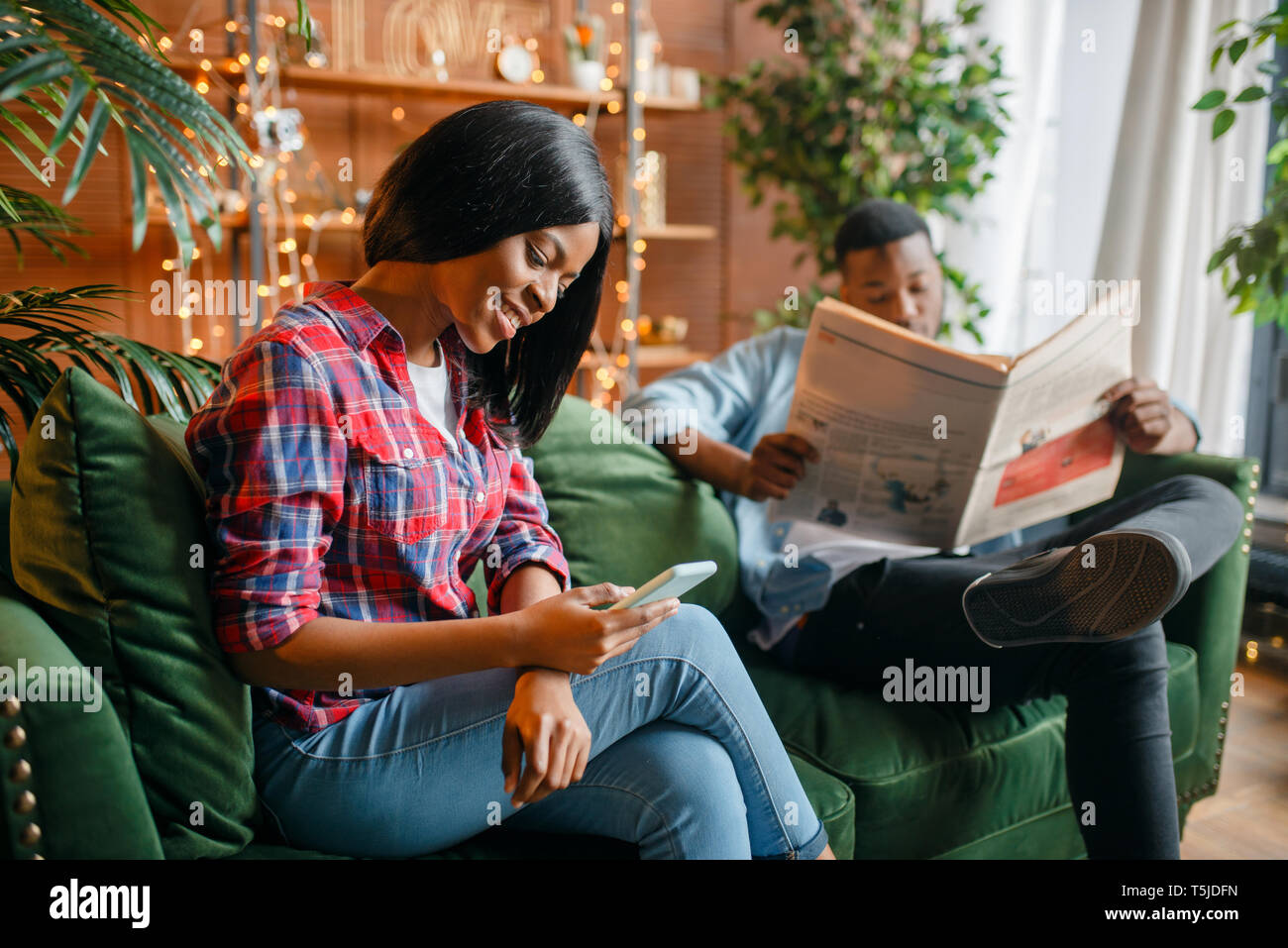 Black Man Reading Newspaper