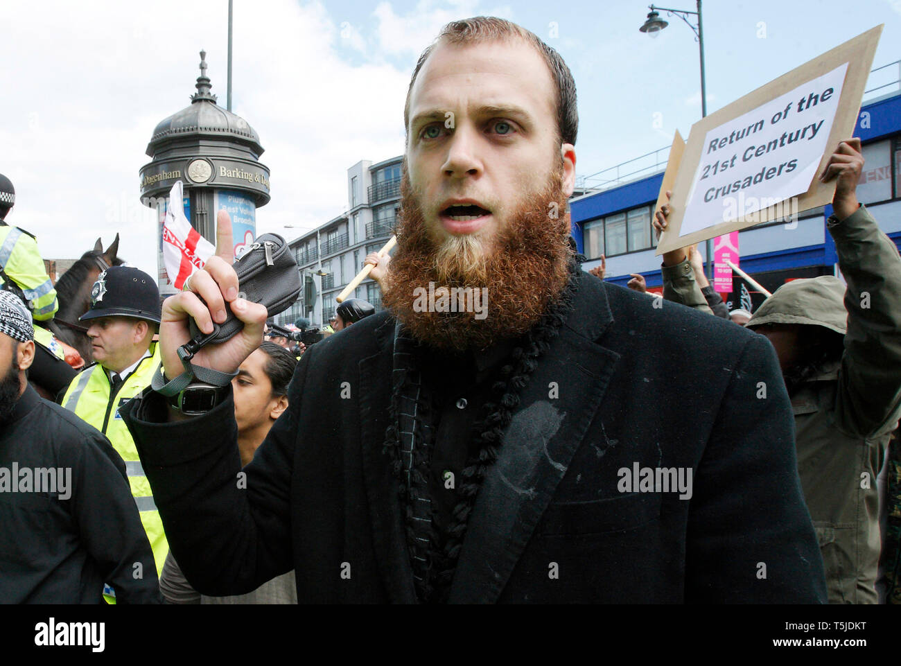 Richard Dart at a demonstration against the 1st Battalion Royal Anglian ...