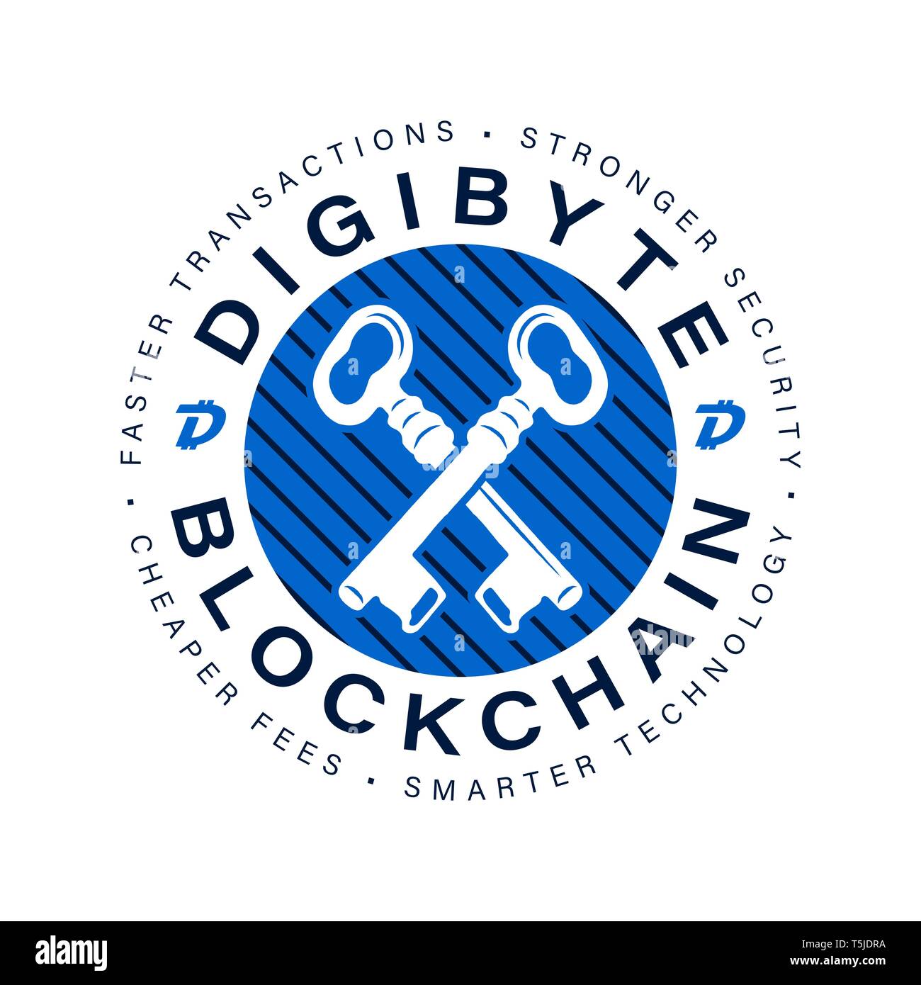 Digibyte blockchain logo mark. DGB Digital asset concept. Crypto emblem ...