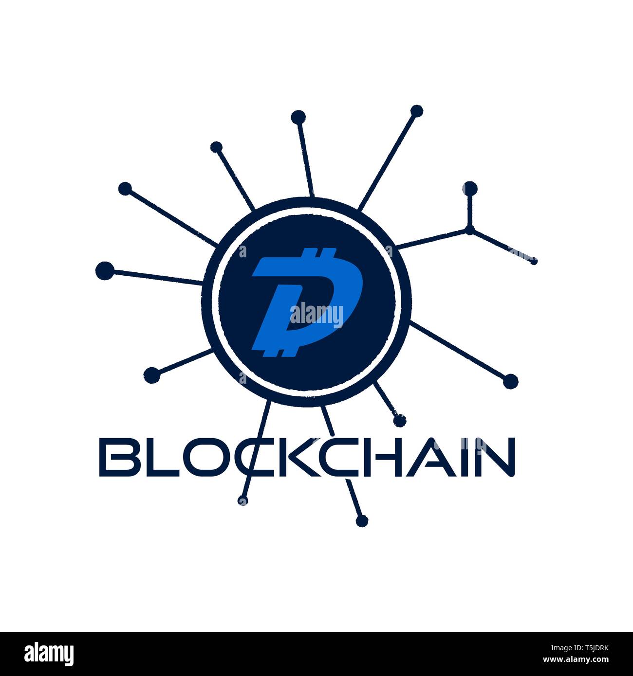 Digibyte blockchain logo graphic. DGB Digital asset concept. Crypto ...