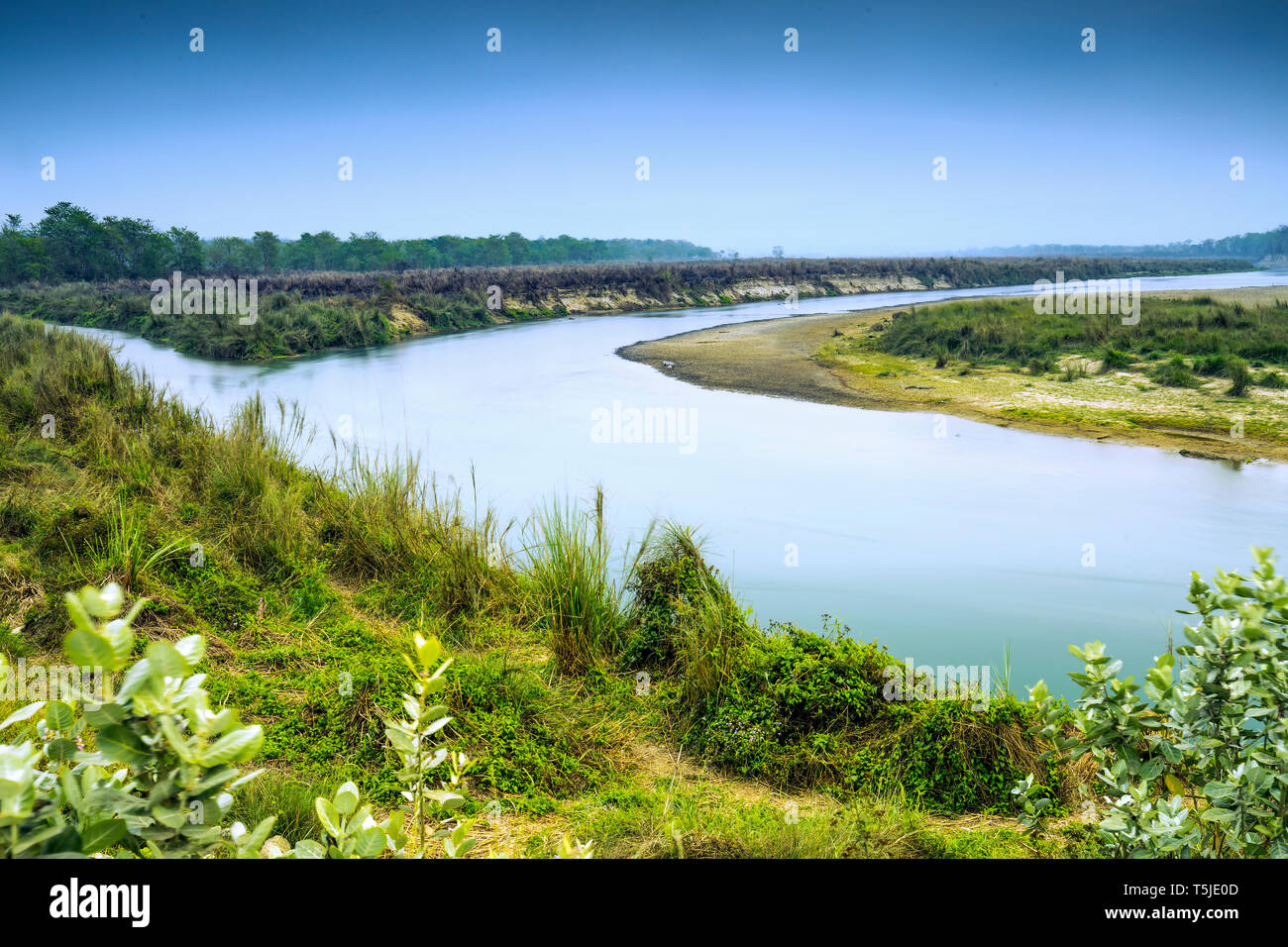 Entrance of Chitwan National Park,River name is Narayani river, in ...