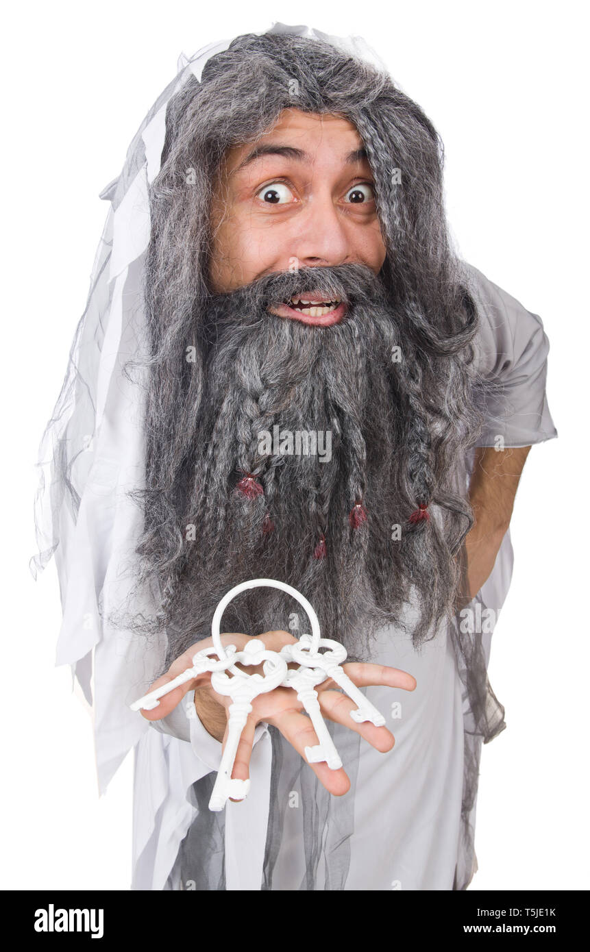 Funny old man isolated on white Stock Photo - Alamy