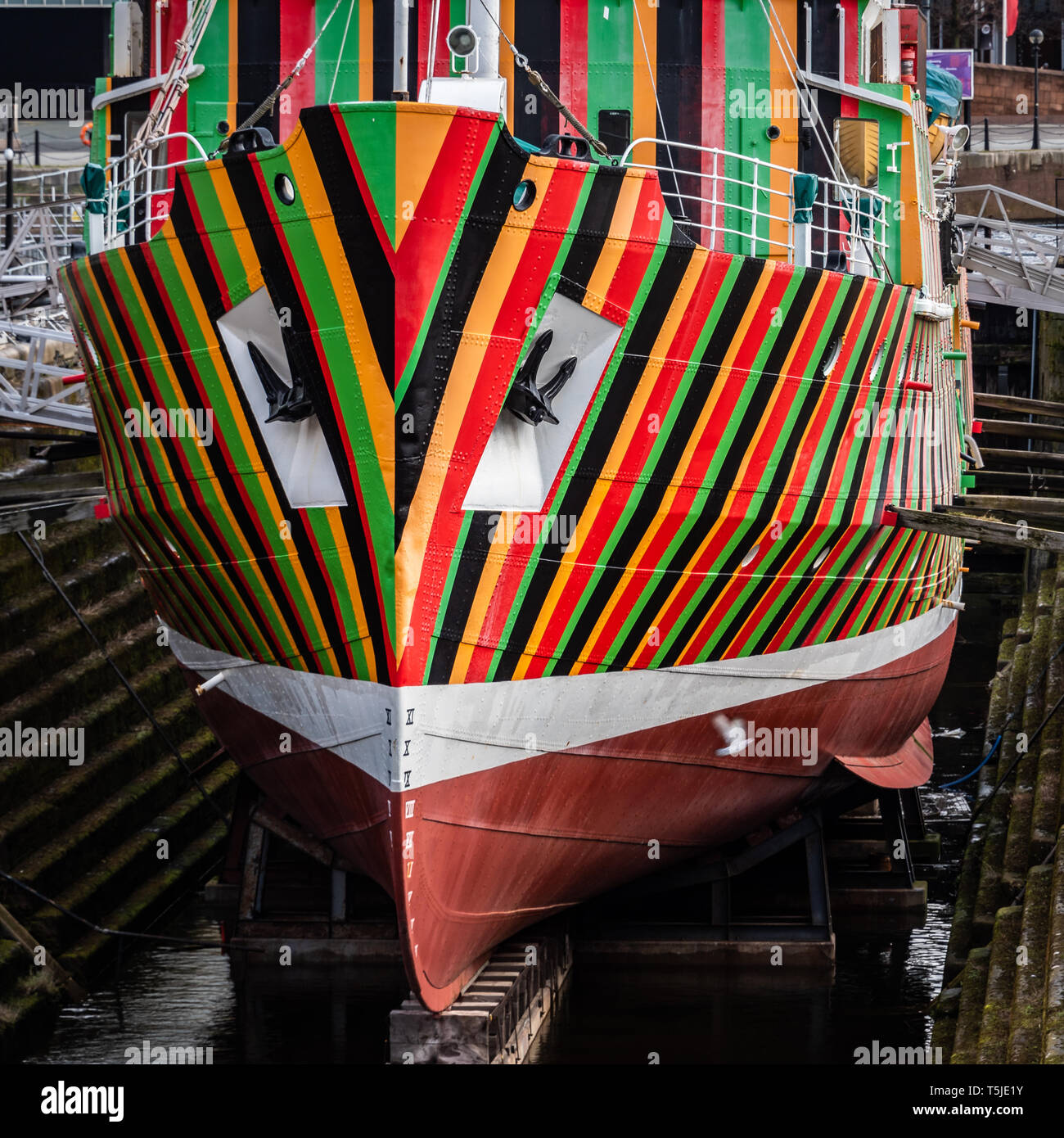 The pilot ship Edmund Gardner in Canning Graving Docks, Liverpool was ...