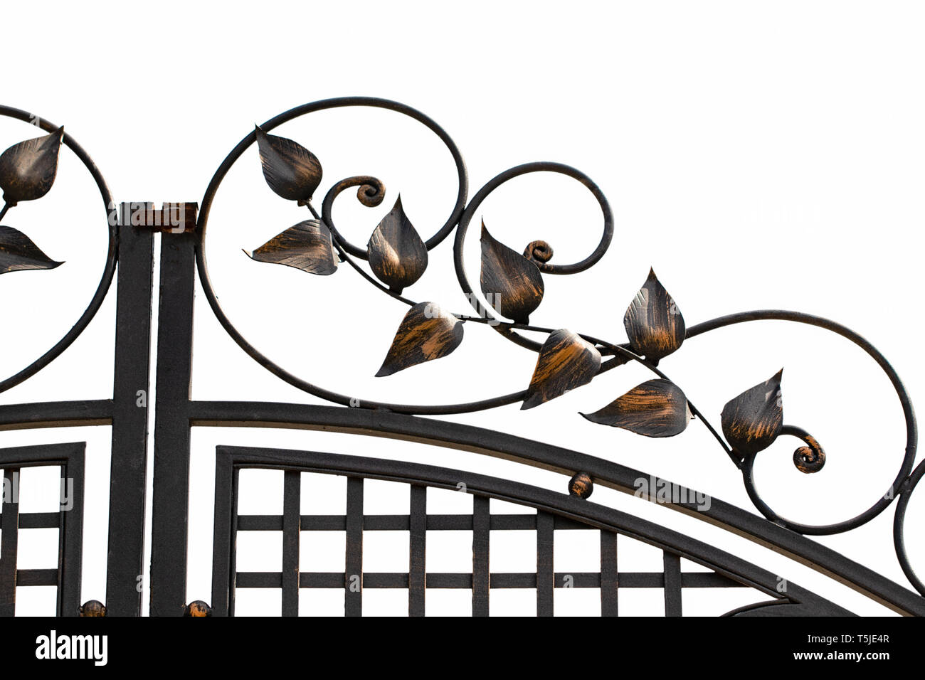 wrought-iron gates, ornamental forging, forged elements close-up Stock ...