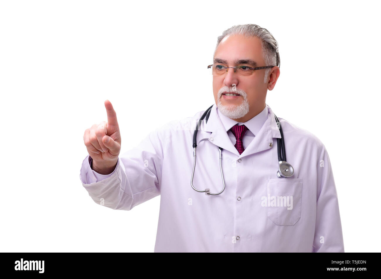 Old male doctor isolated on white Stock Photo - Alamy
