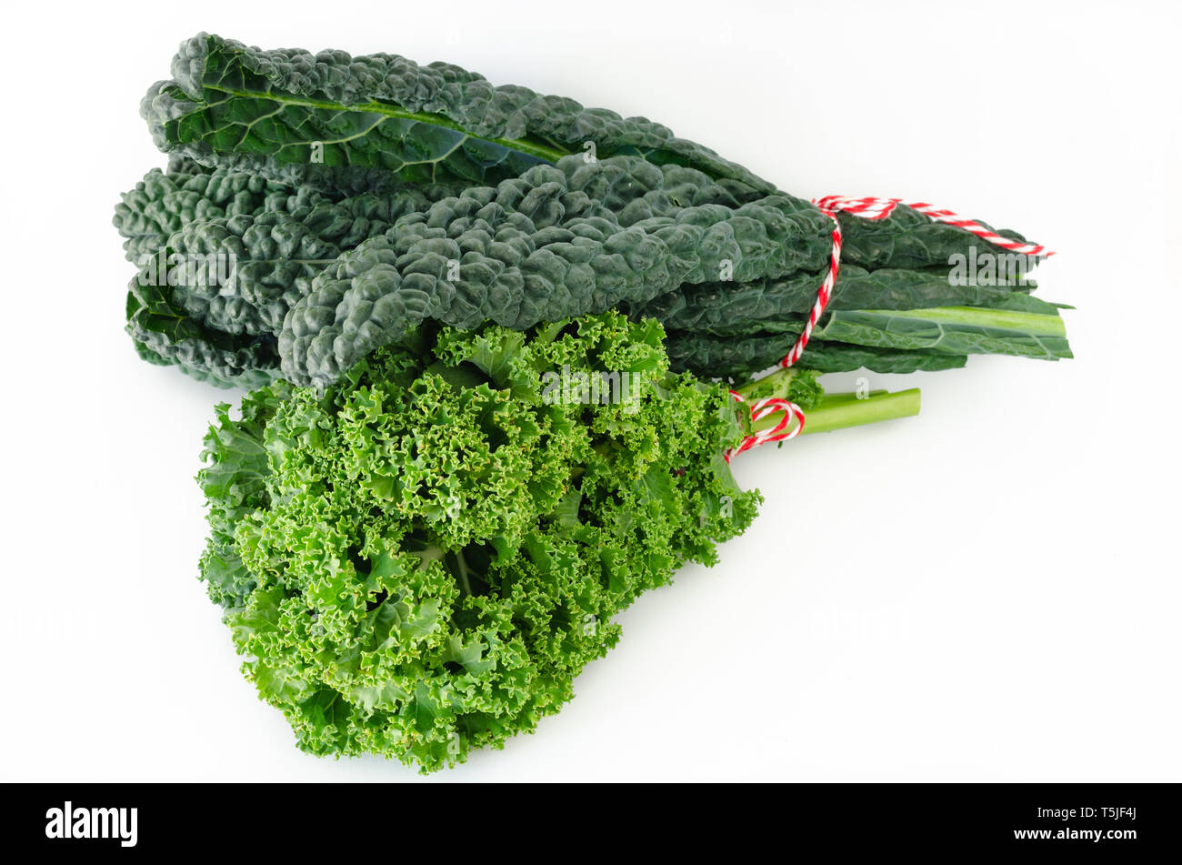 Bunch of kale on white background. Top view Stock Photo - Alamy