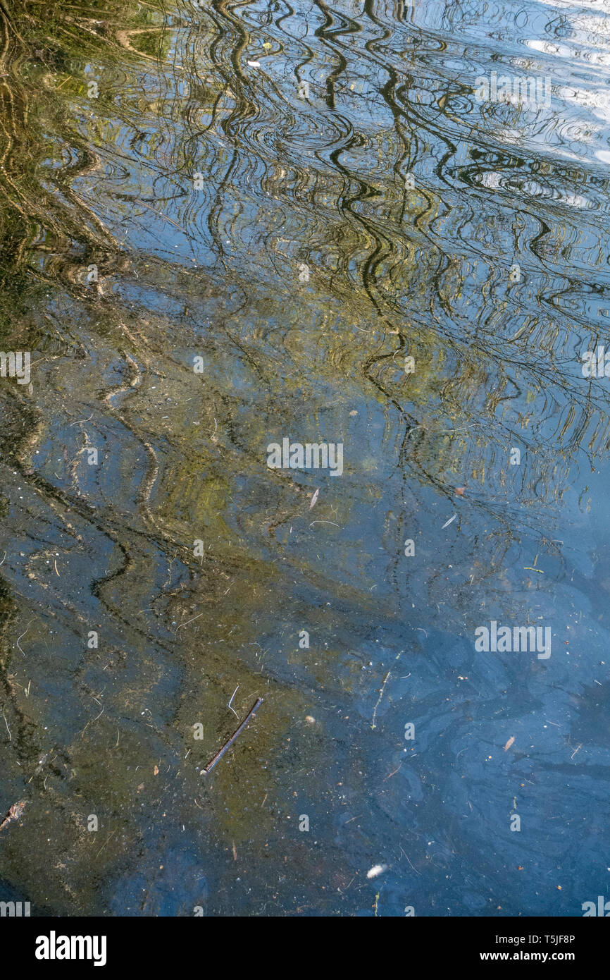 Wavy reflections in water Stock Photo - Alamy