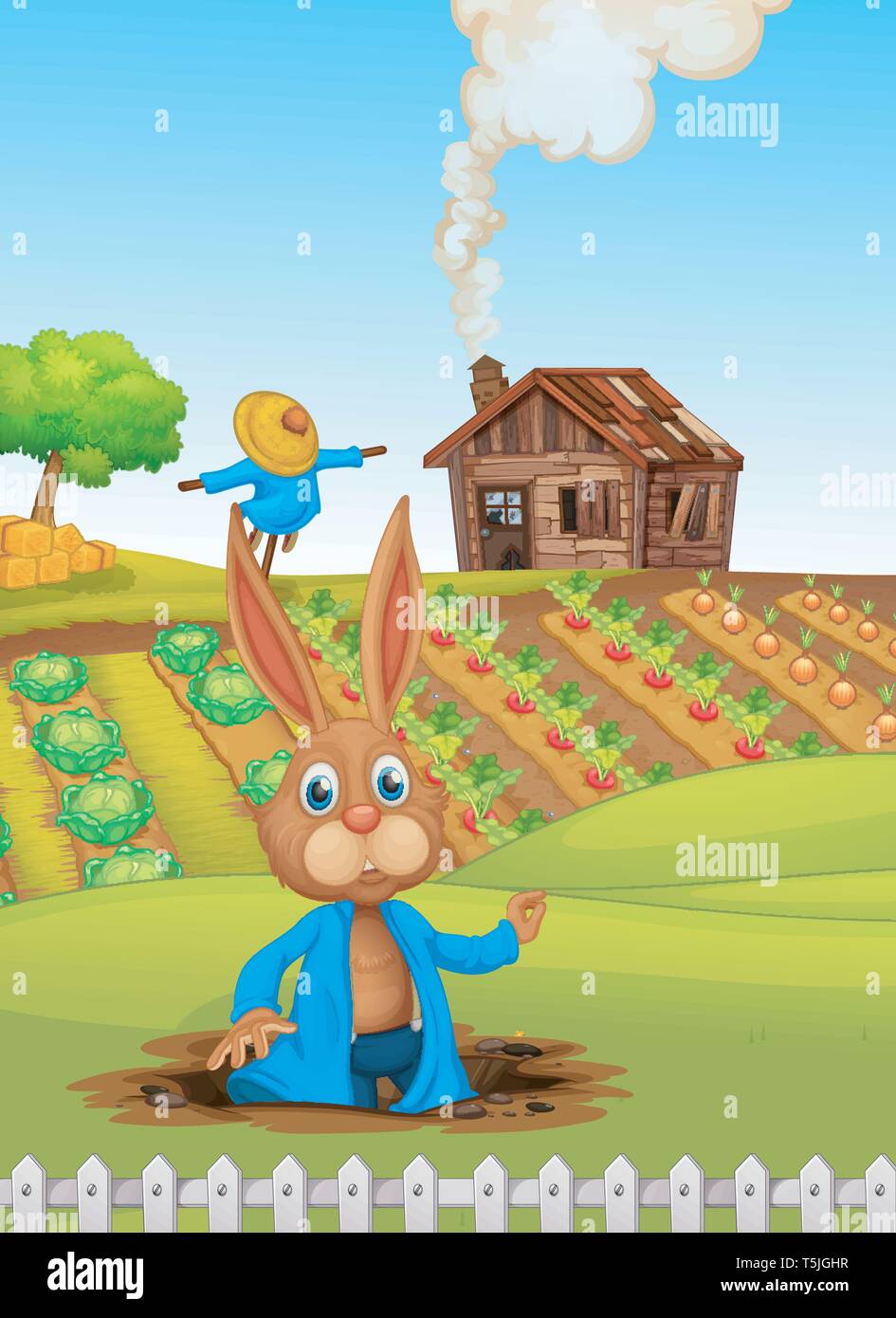 A rabbit at the farm illustration Stock Vector Image & Art - Alamy