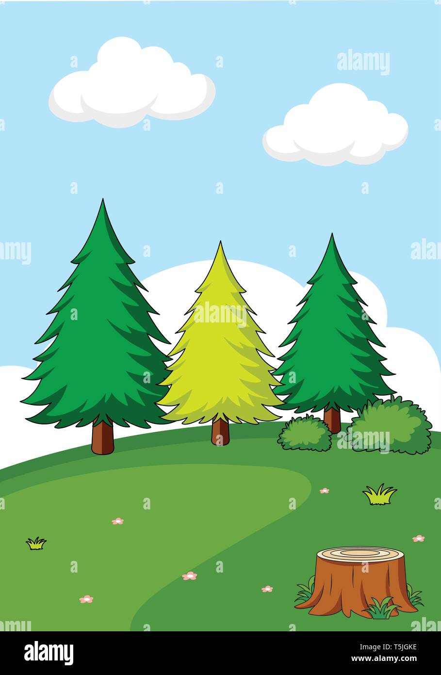 A simple nature landscape illustration Stock Vector Image & Art - Alamy