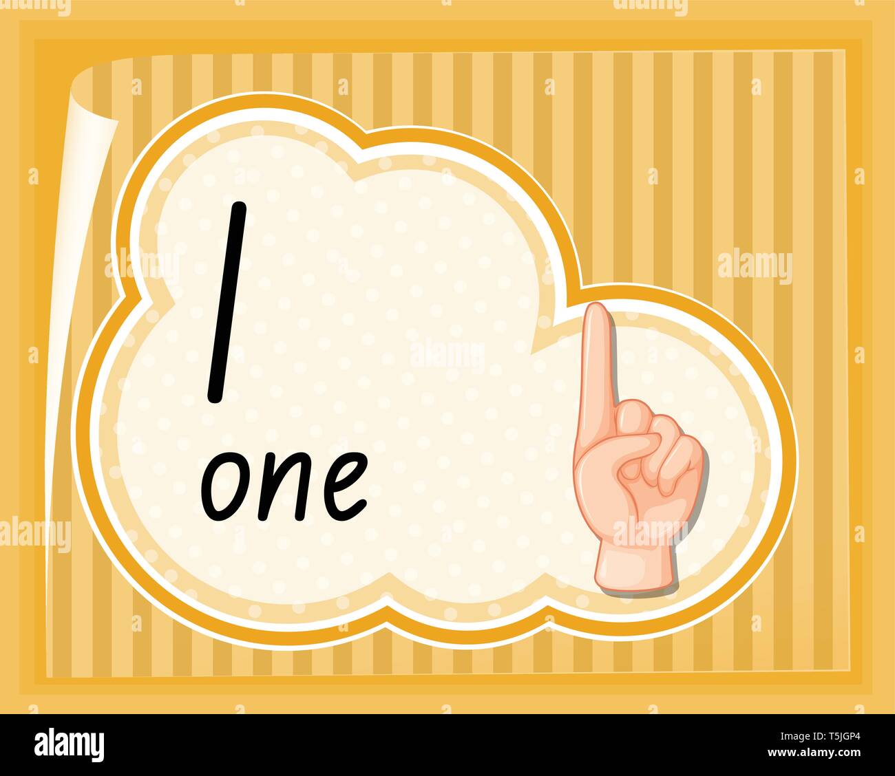 Number one hand gesture guide illustration Stock Vector Image & Art - Alamy