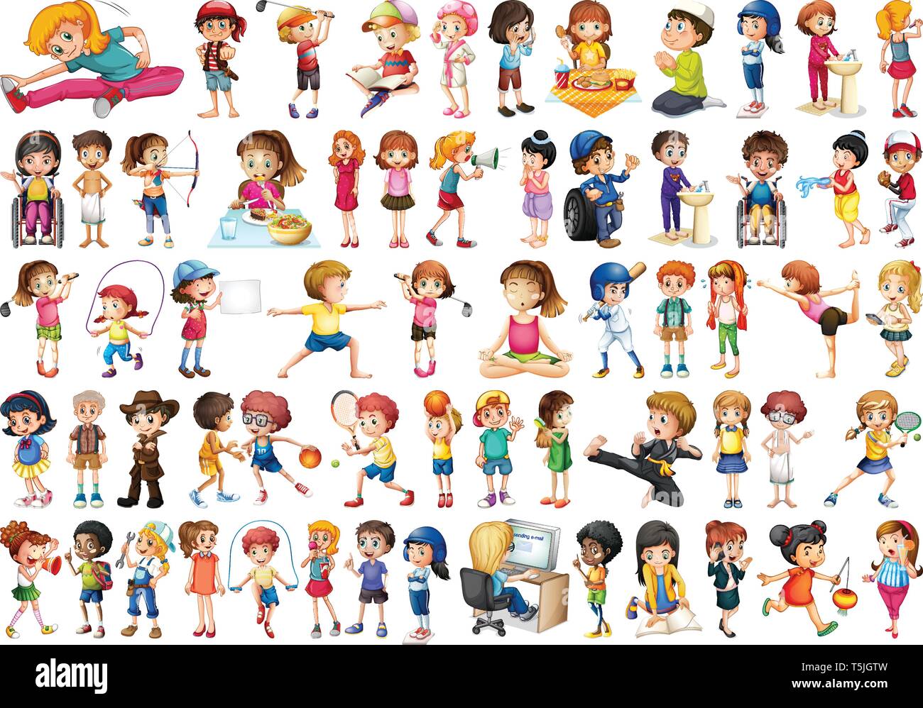 Set of children character illustration Stock Vector Image & Art - Alamy