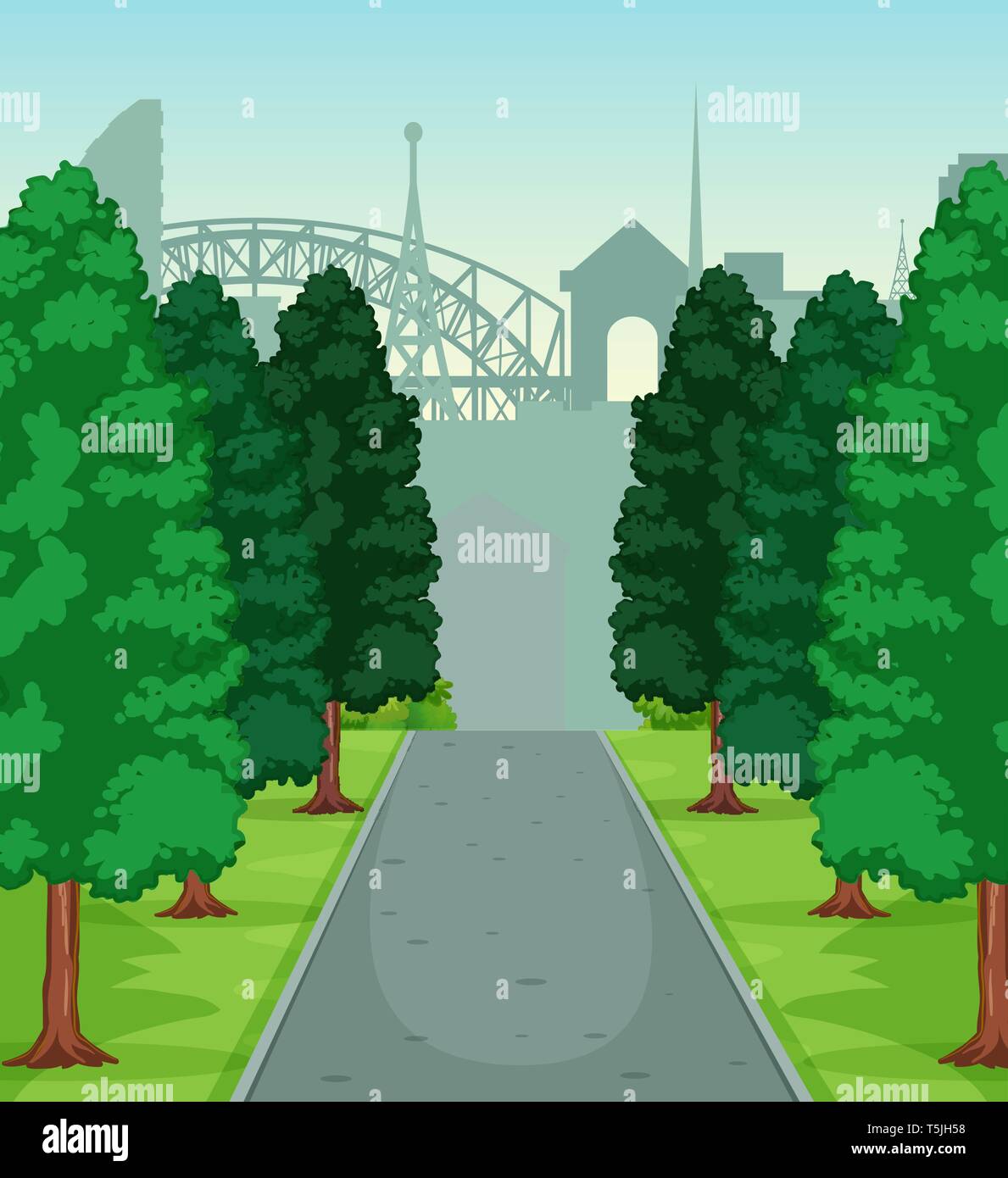 A nature road landscape illustration Stock Vector Image & Art - Alamy