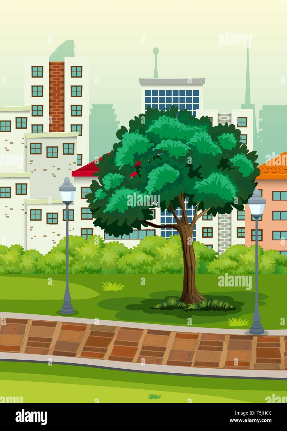 A simple park scene illustration Stock Vector Image & Art - Alamy
